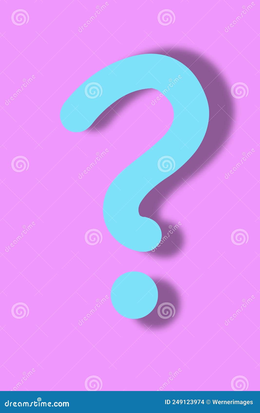 One Blue Question Mark on a Pink Background Stock Illustration ...