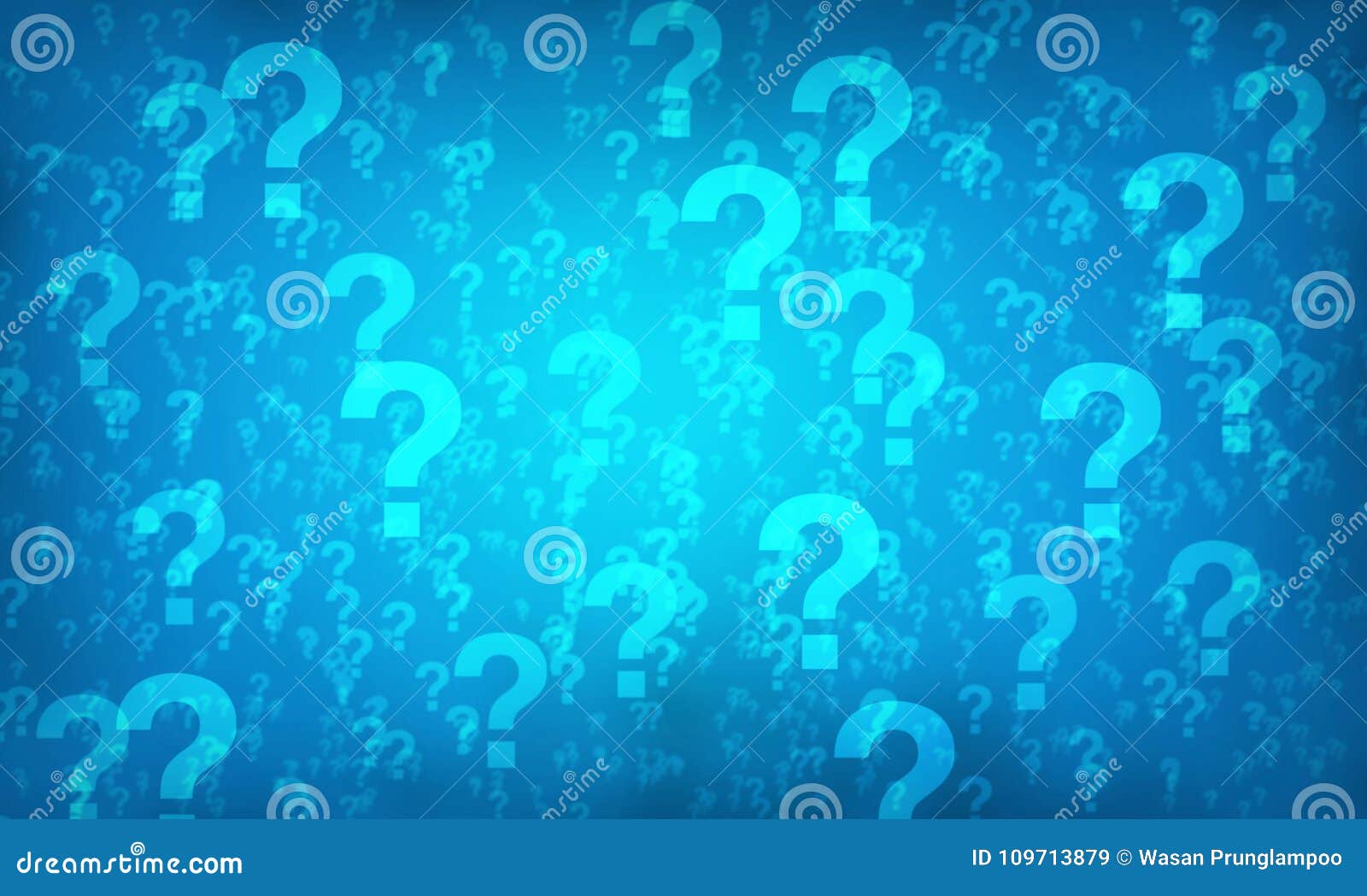 Blue Question Mark Random Pattern Background. Stock Illustration ...