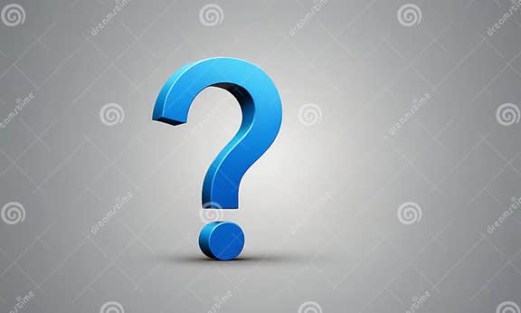 Blue Question Mark with Smaller Blue Dot Below it is Centered Against ...