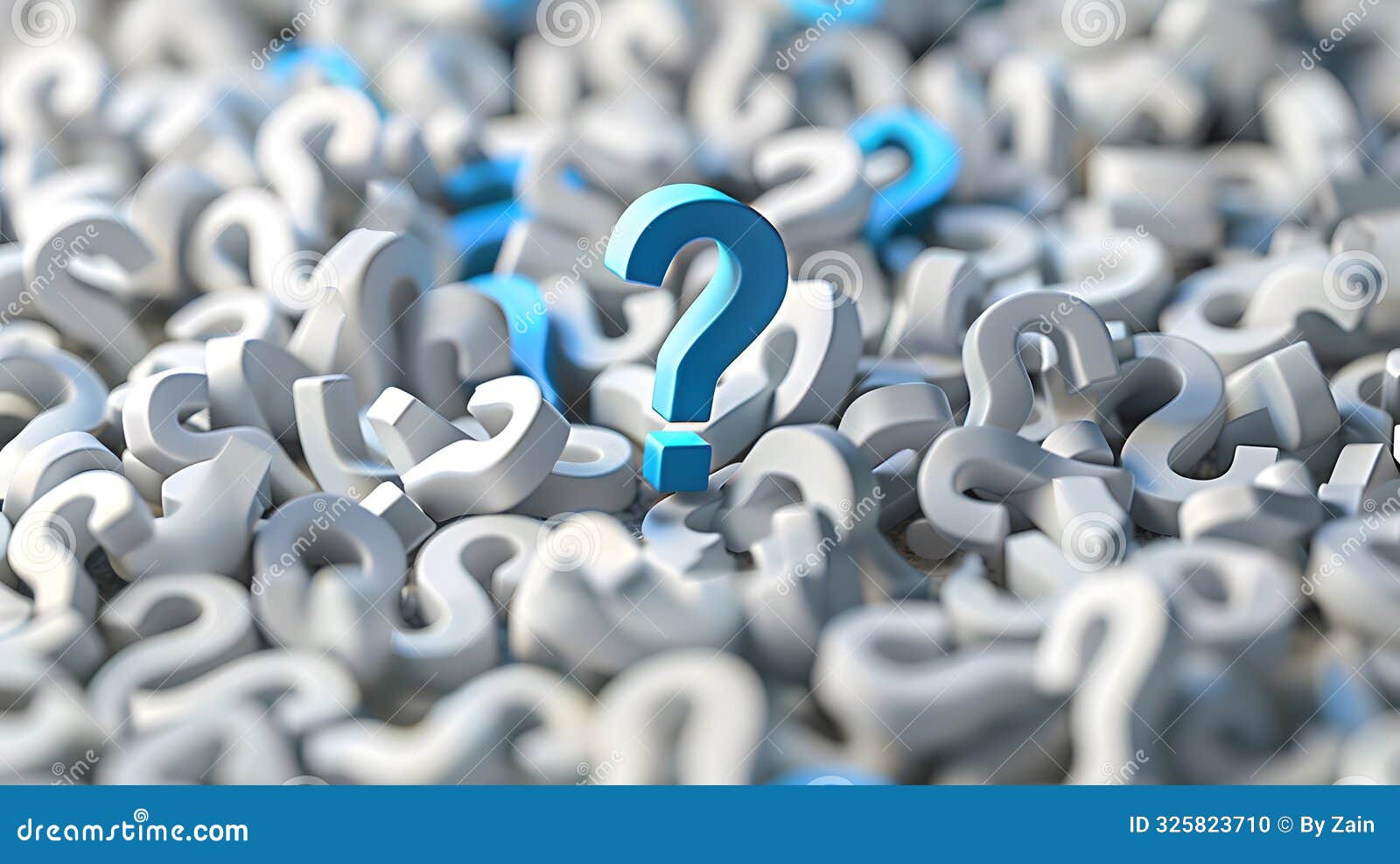 Blue Question Mark among White Question Marks Curiosity Uncertainty ...