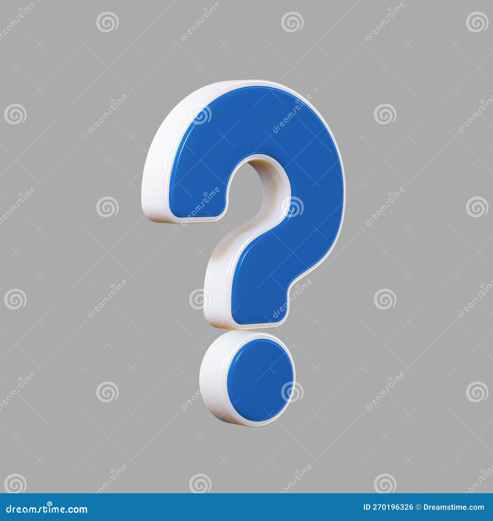 Blue Question Mark with White Stroke. Isolated on a Gray Background ...