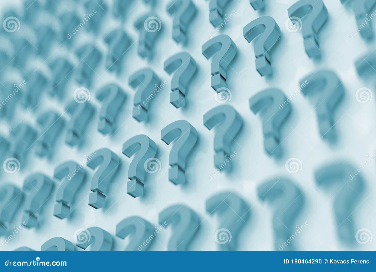 Blue Question Marks on a Background of White Signs. 3D Rendering Stock ...