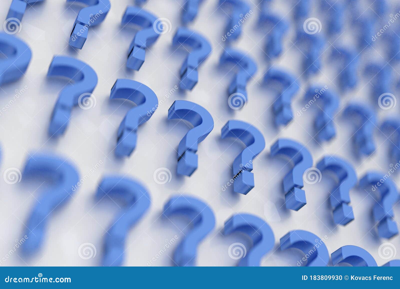 Blue Question Marks Isolated on White. 3D Render Stock Illustration ...