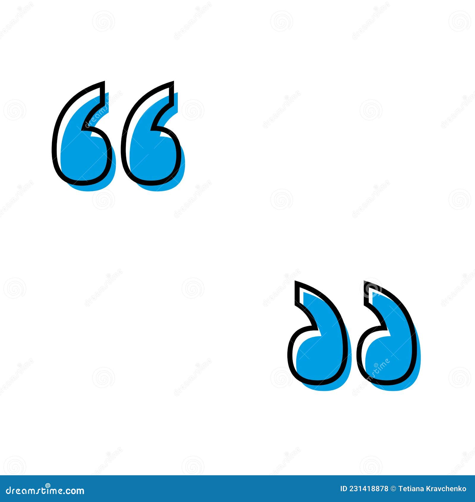 Blue Quote Icon. Text Box. Chat Talk. Flat Style. Design Element ...