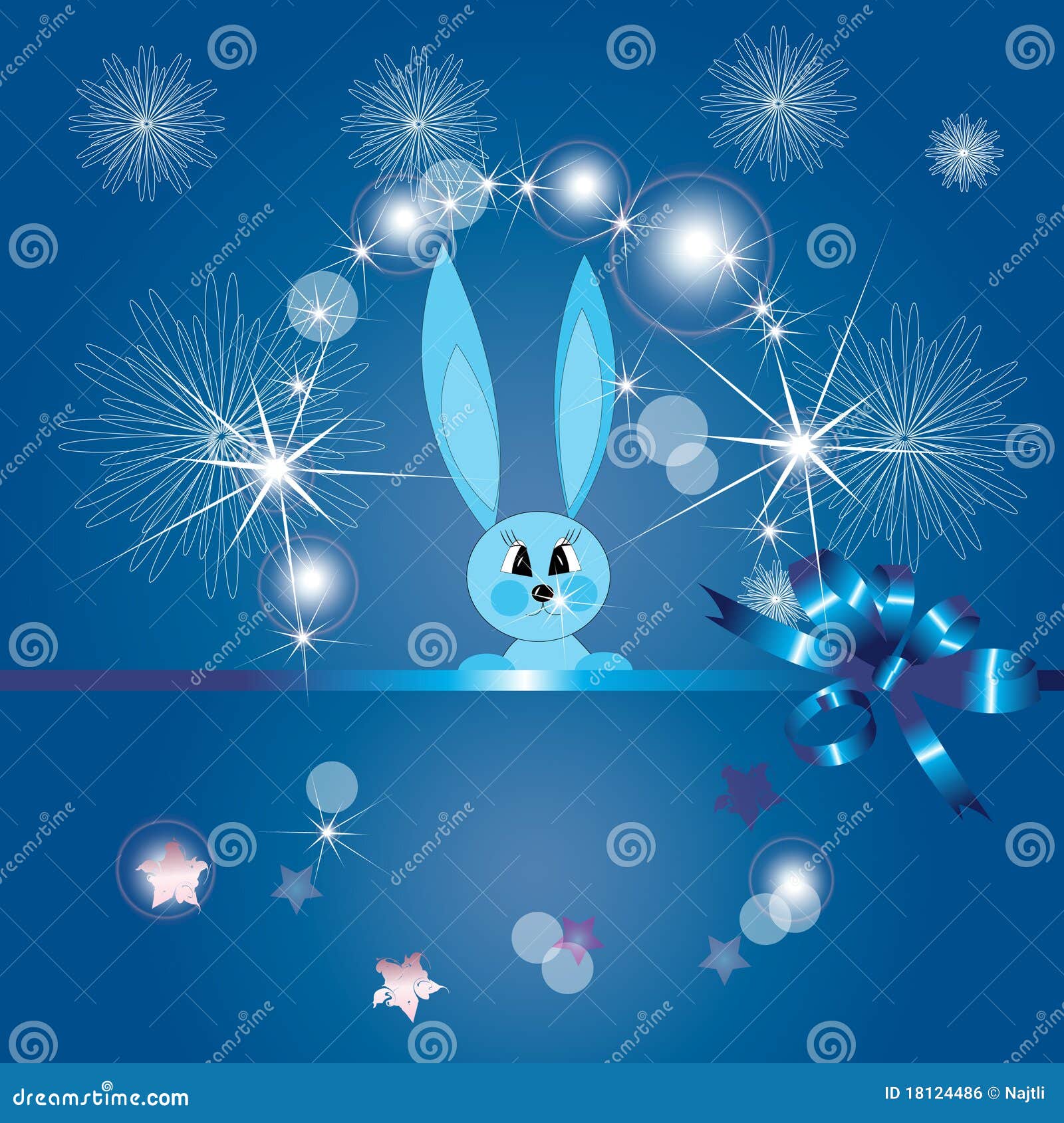 Blue rabbit stock vector. Illustration of year, decoration - 18124486