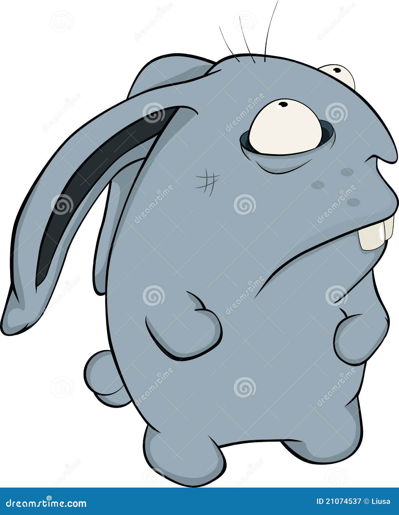 Blue rabbit. Cartoon stock vector. Illustration of furry - 21074537