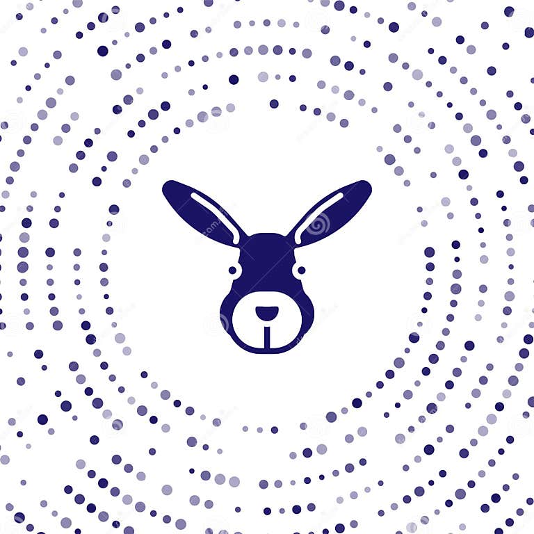 Blue Rabbit Head Icon Isolated on White Background. Abstract Circle ...