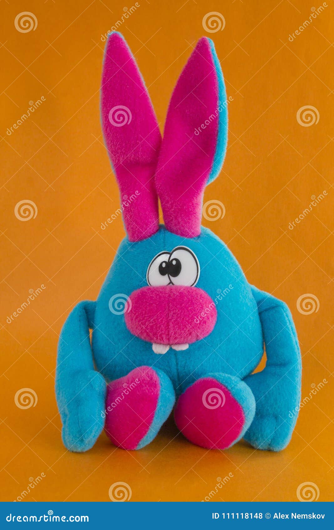 Blue Rabbit on Orange Background Stock Photo - Image of beautiful ...