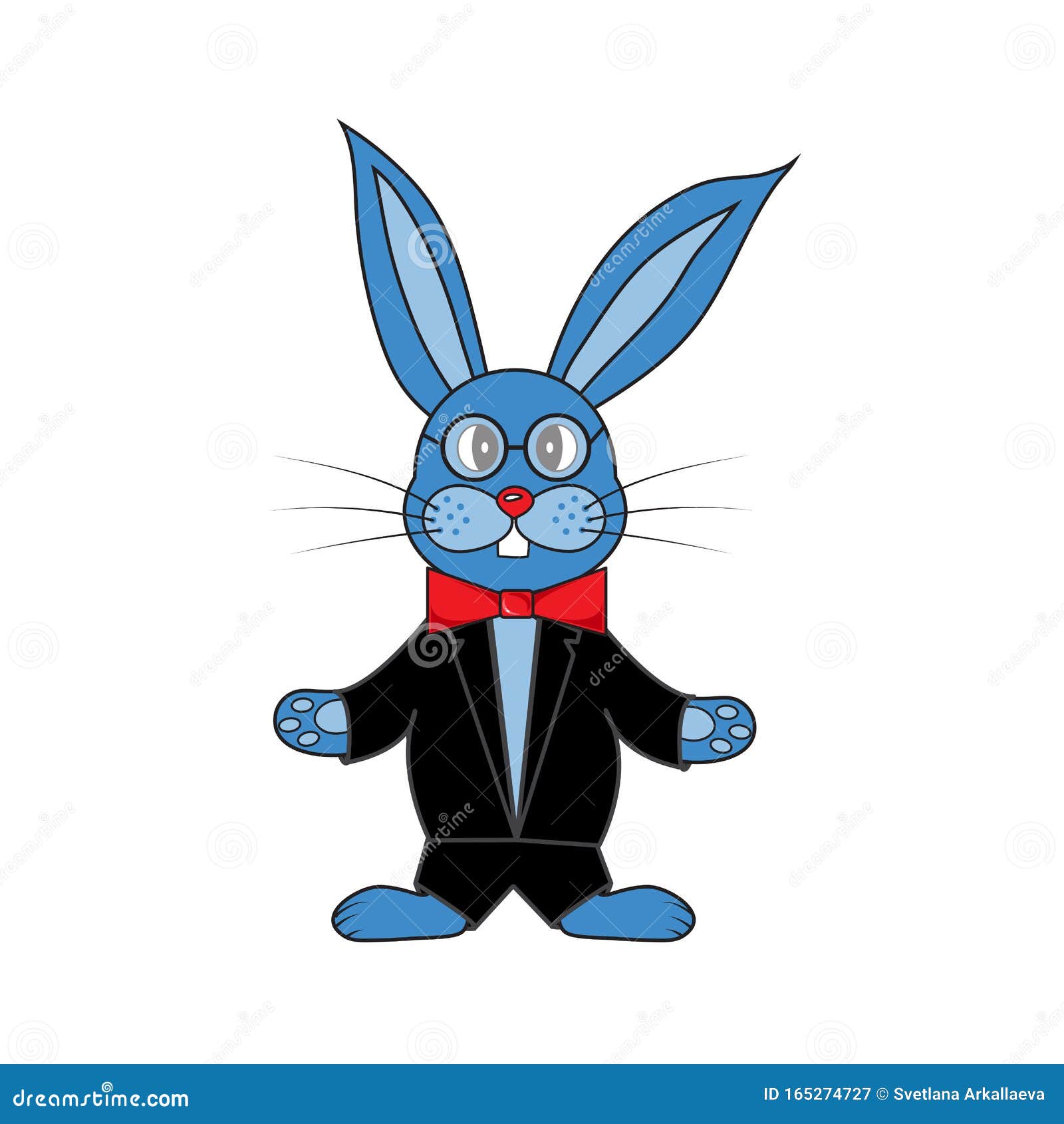 Blue Rabbit in a Tuxedo in Vector EPS Stock Vector - Illustration of ...