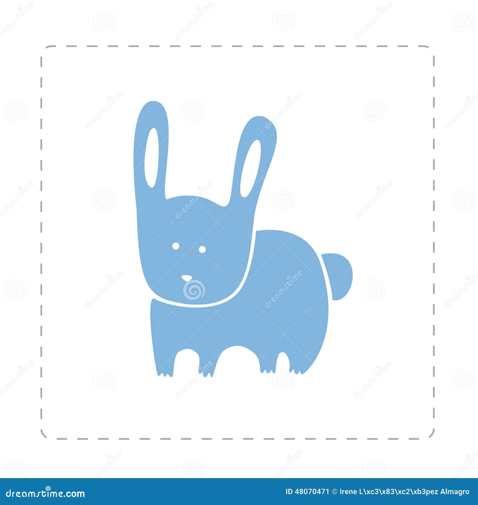 Blue rabbit vector design stock vector. Illustration of mammal - 48070471