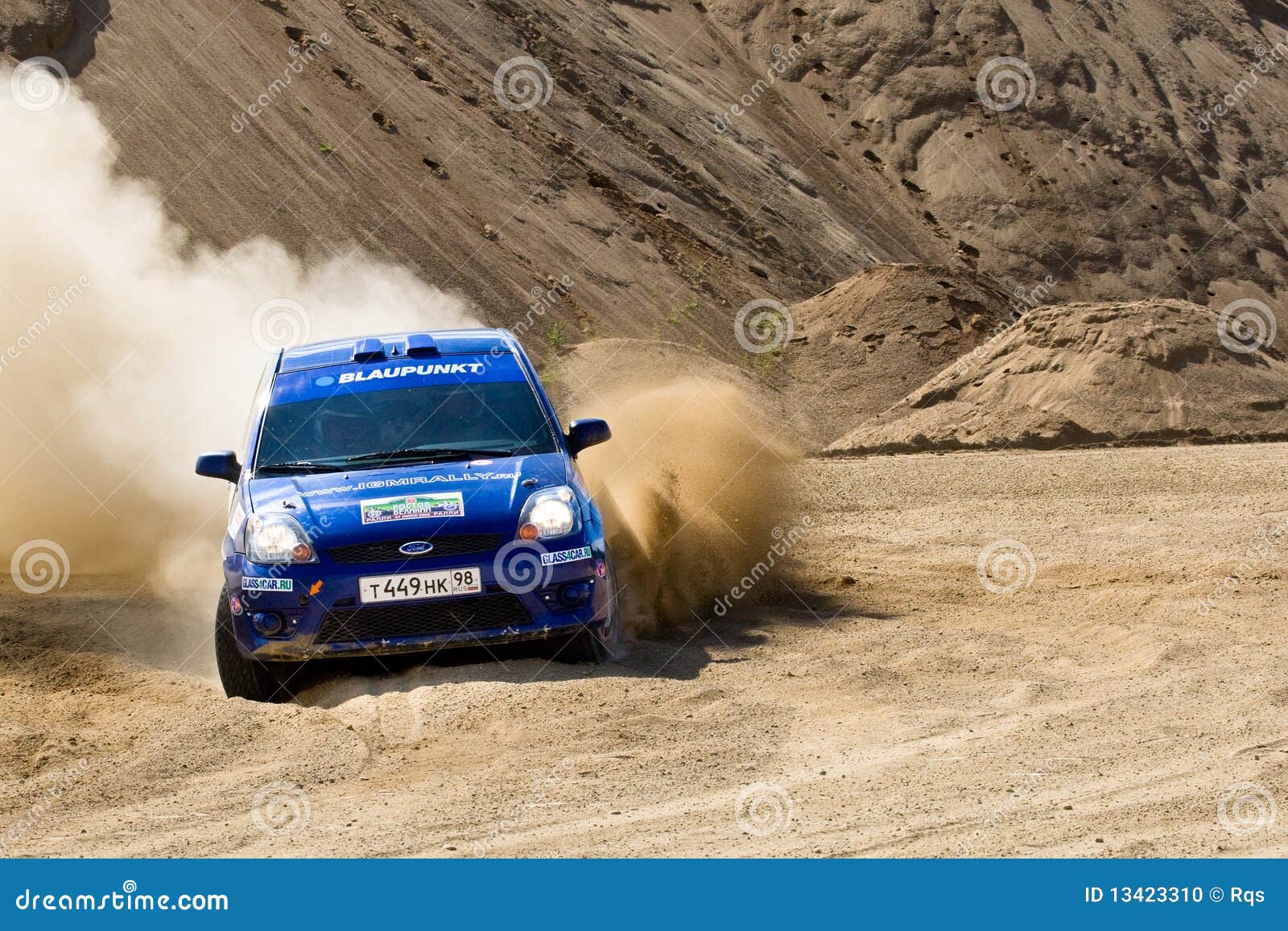 Blue Race Car Ford Focus At Rally Editorial Image - Image of brown ...
