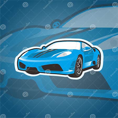 Blue Racing car stock vector. Illustration of cartoon - 209154712