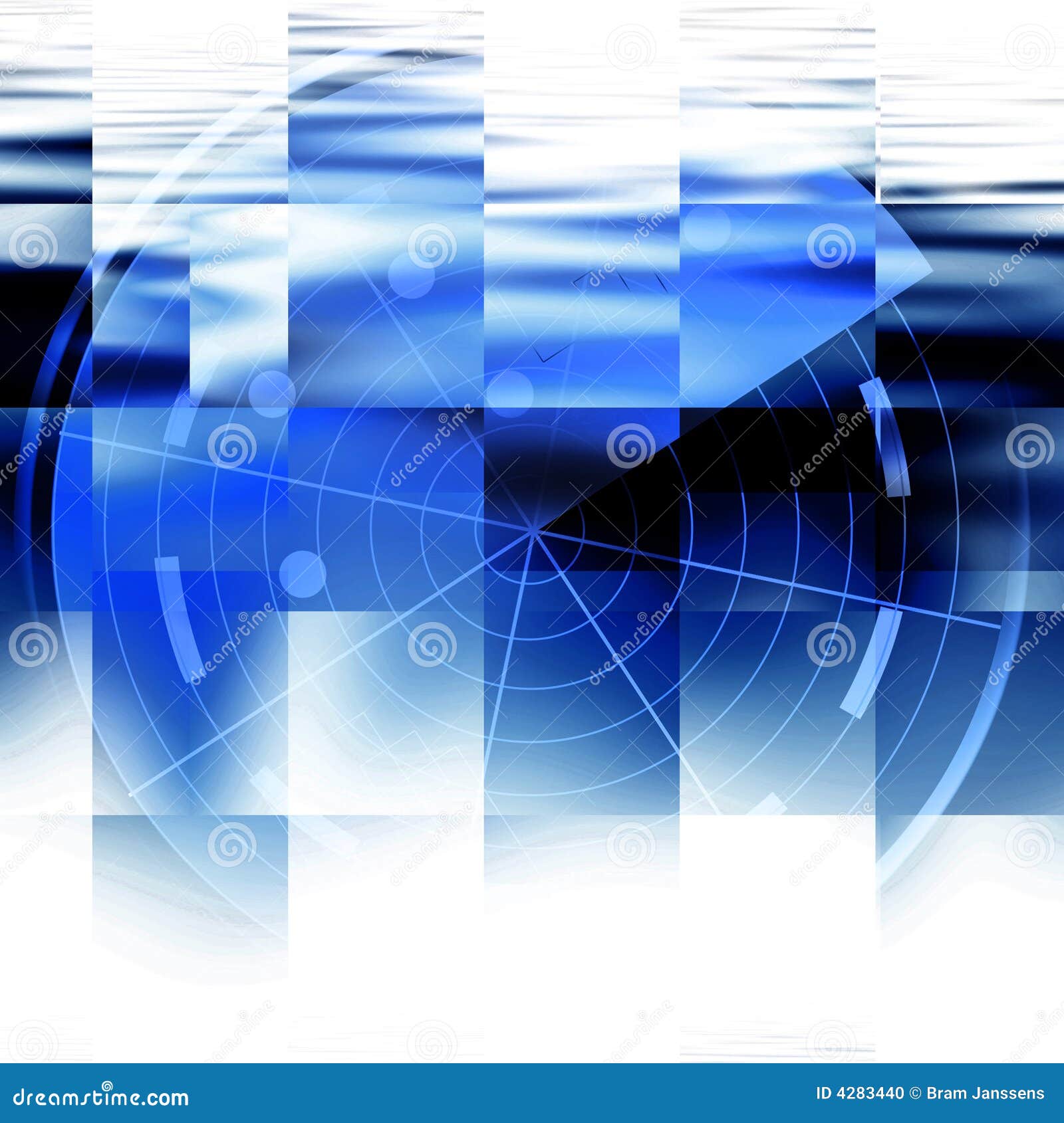 Blue Radar Screen With Planes, Air Traffic Control Radar Monitor Show ...