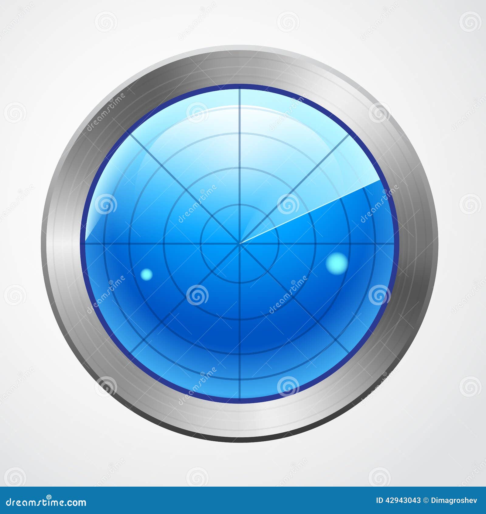 Blue Radar Display Isolated Stock Illustration - Illustration of ...
