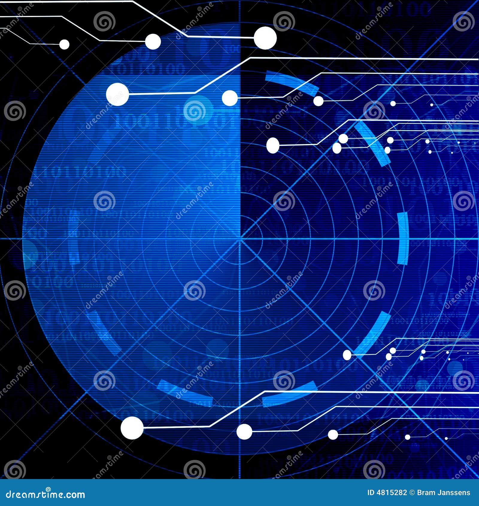 Blue Radar Screen With Planes, Air Traffic Control Radar Monitor Show ...