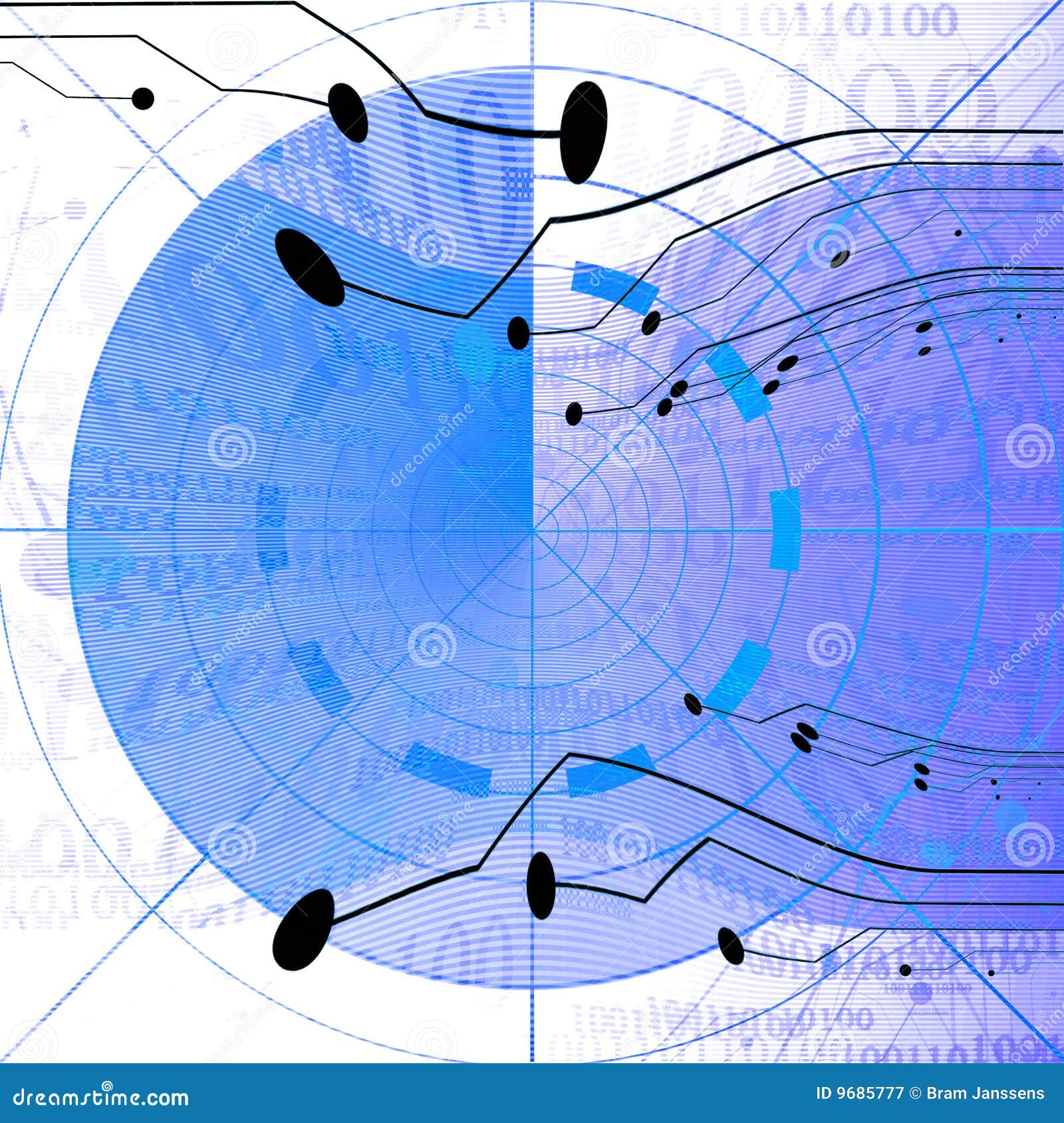Blue Radar Screen With Planes, Air Traffic Control Radar Monitor Show ...