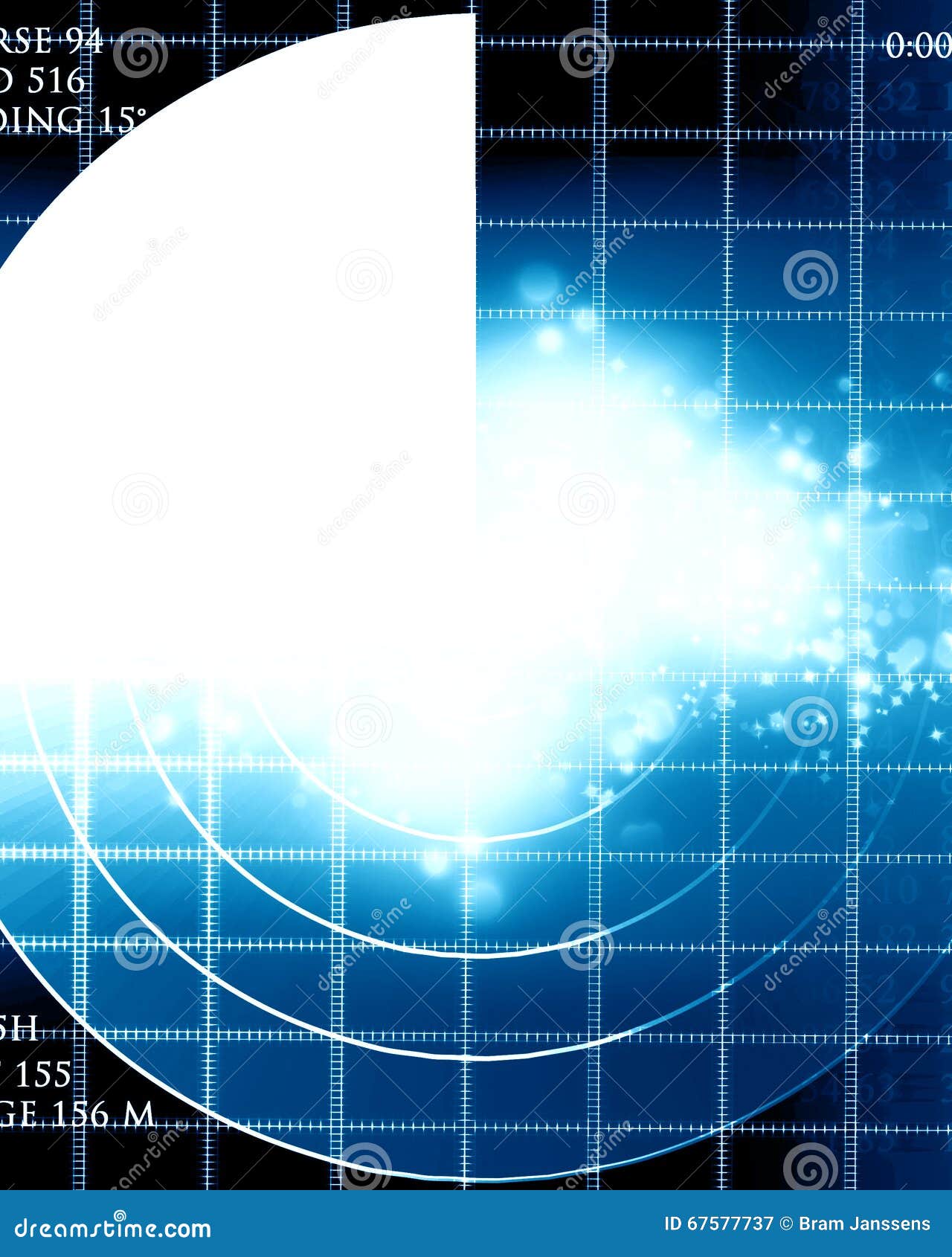 Blue radar screen stock illustration. Illustration of blue - 67577737
