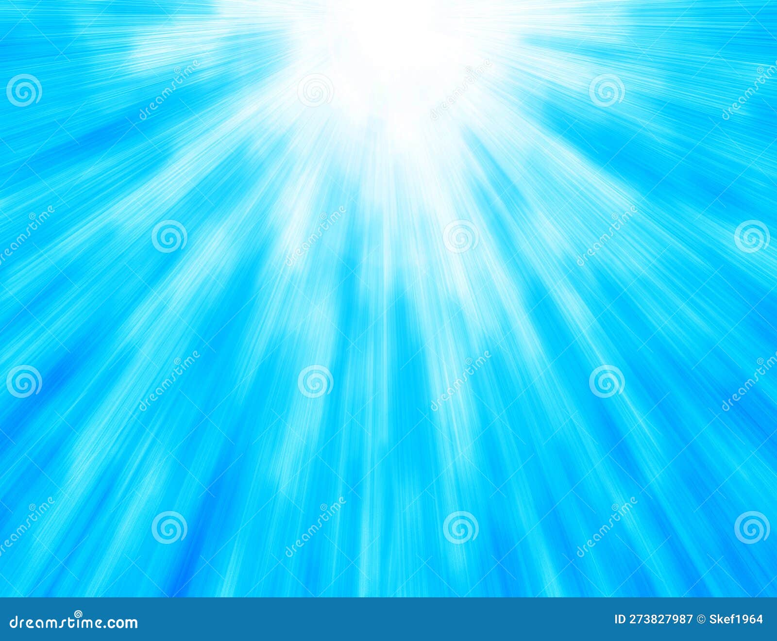 Blue Radiating Soft Rays from Above Background. Stock Illustration ...