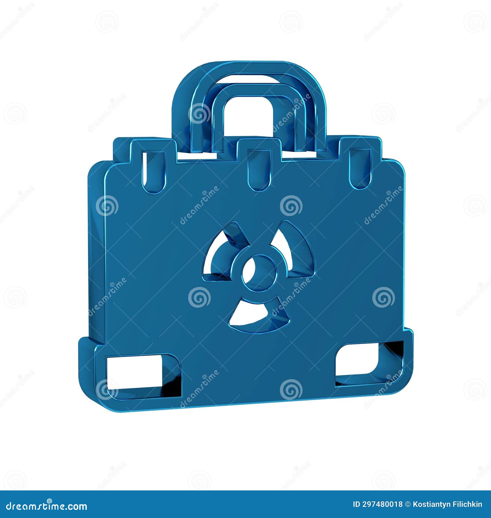 Blue Radiation Electrical Plug Icon Isolated On White Background ...