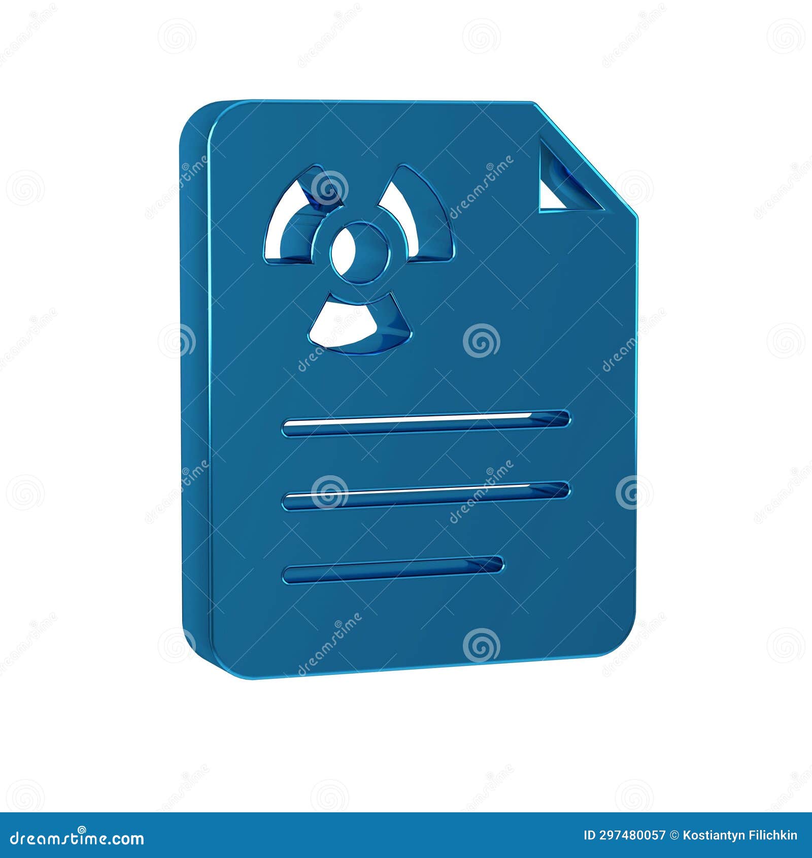 Blue Radiation Warning Document Icon Isolated on Transparent Background ...