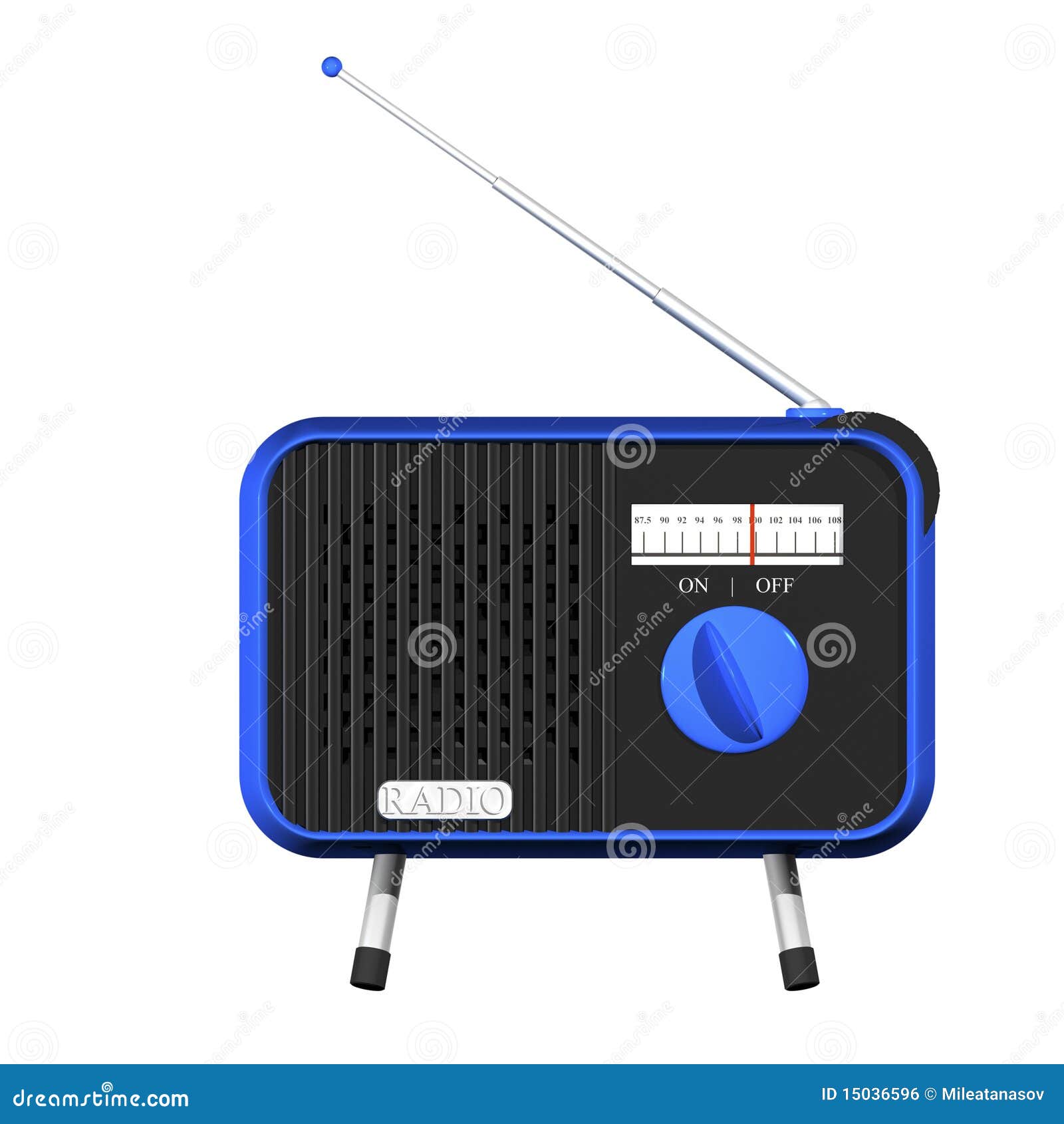 Blue radio stock illustration. Illustration of isolated - 15036596