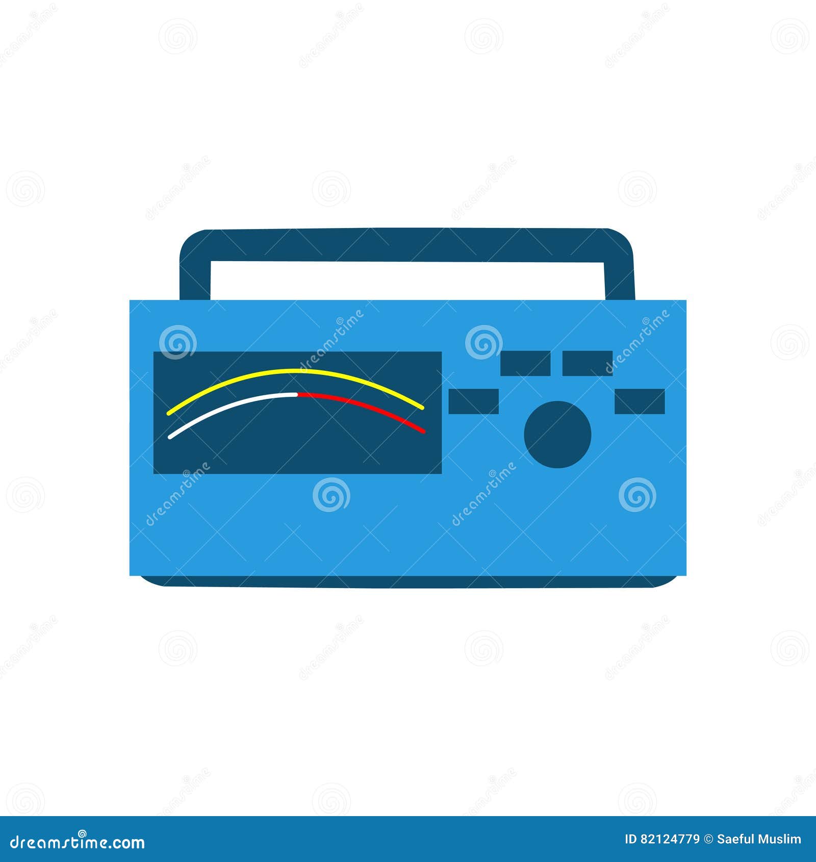 Blue radio stock illustration. Illustration of graphic - 82124779