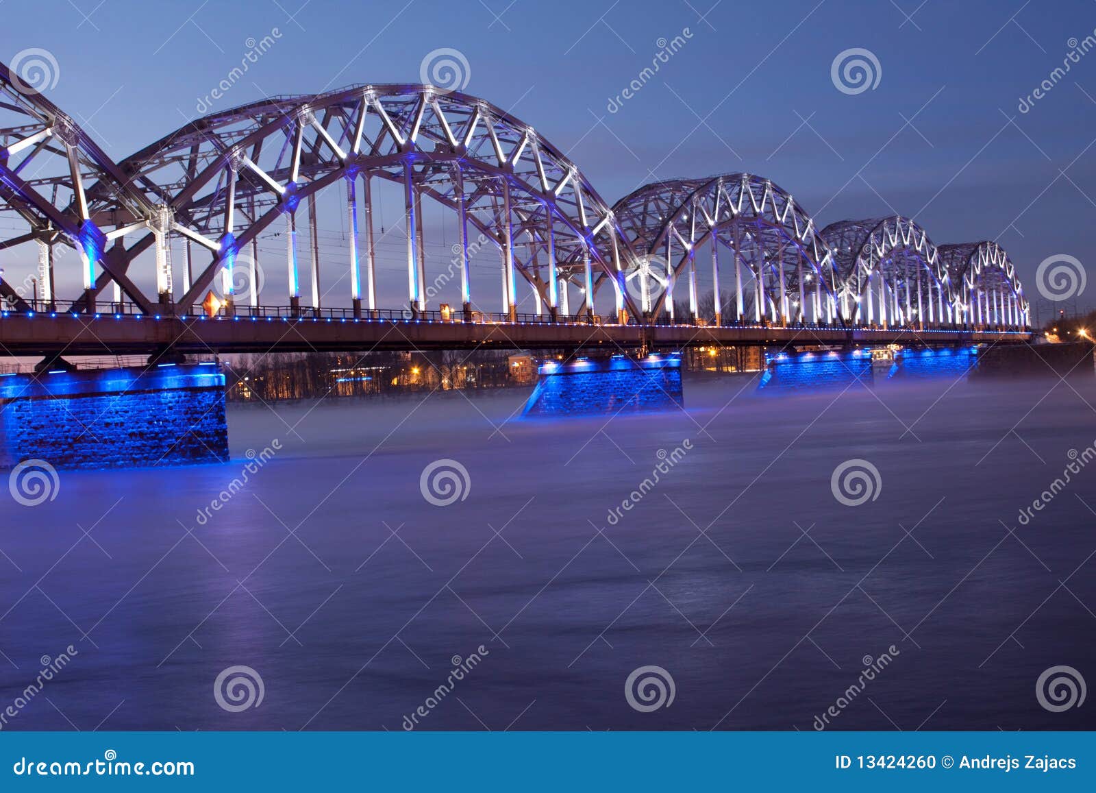 Blue railway bridge stock photo. Image of travel, road - 13424260