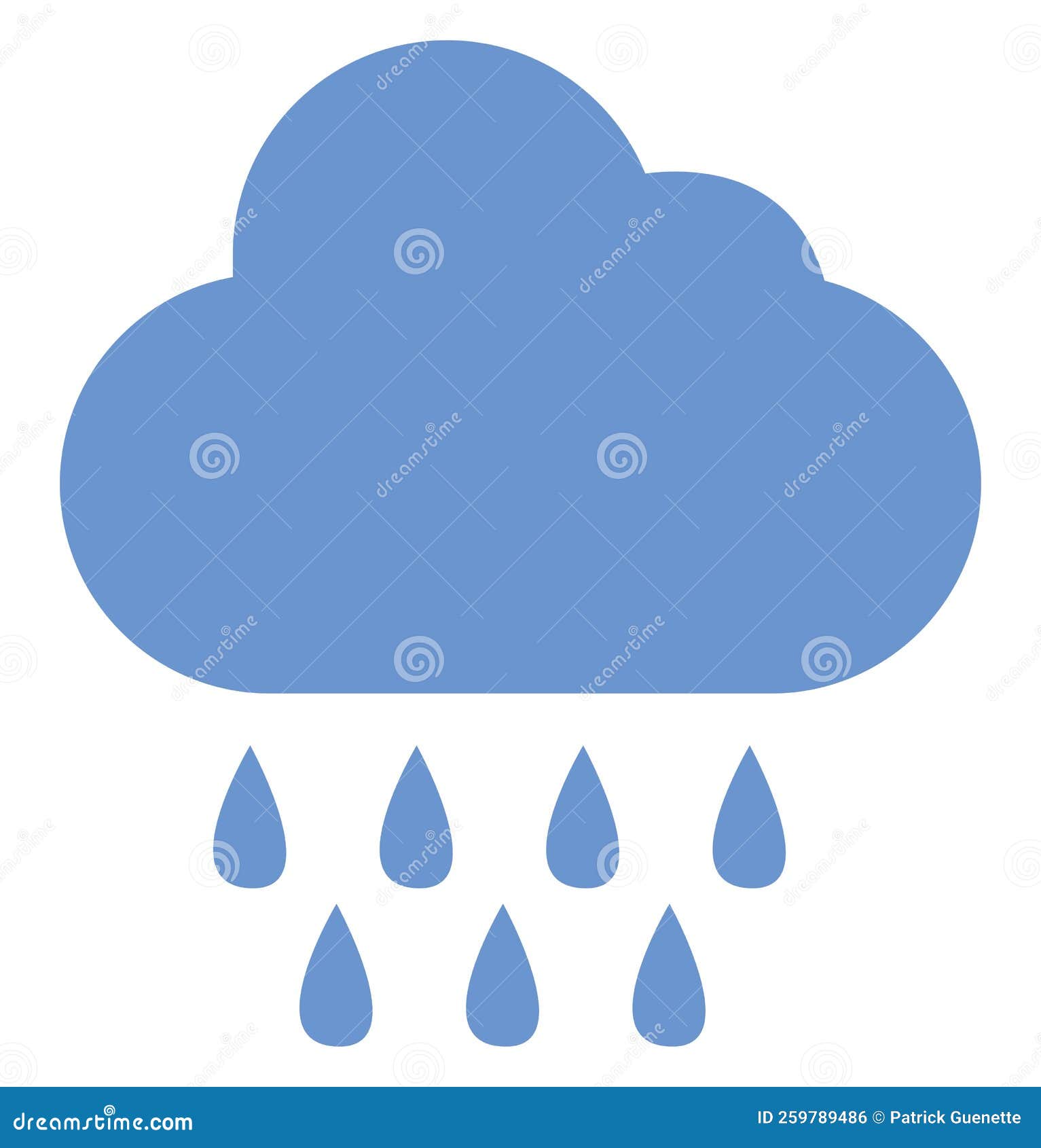 Blue rain cloud, icon icon stock vector. Illustration of meteorology ...