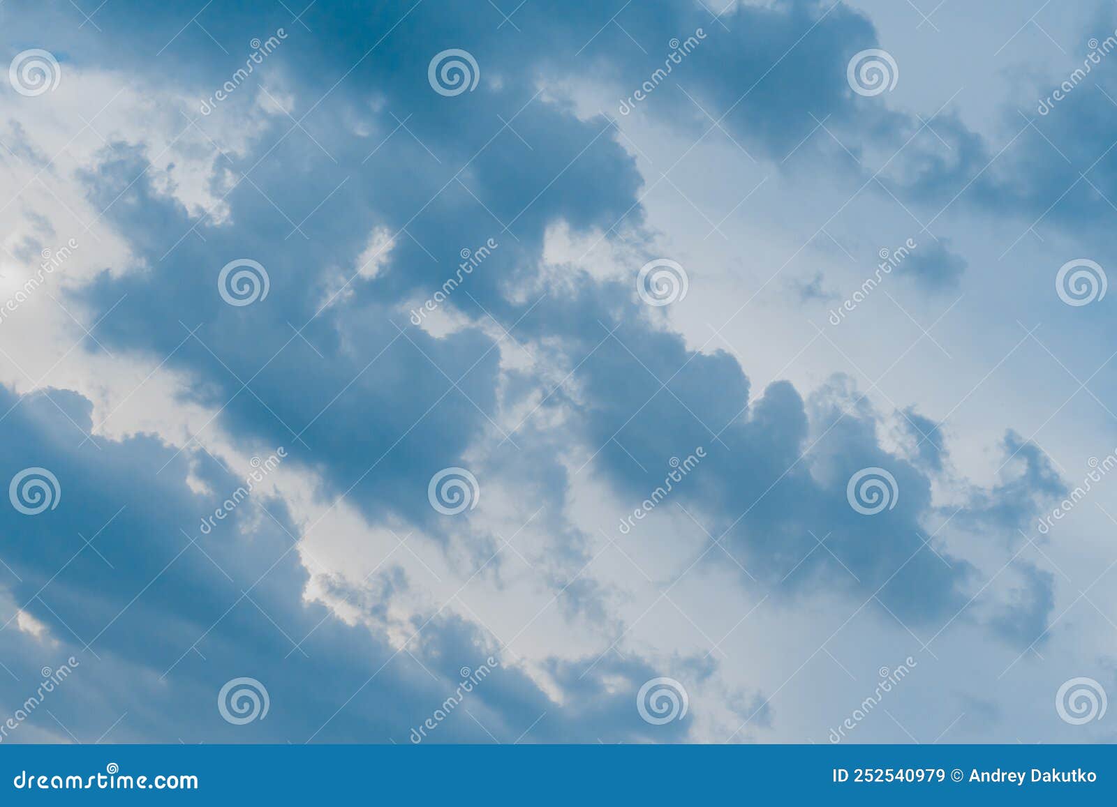 Blue Rain Clouds Weather Change Background Sky Nature Stock Image ...