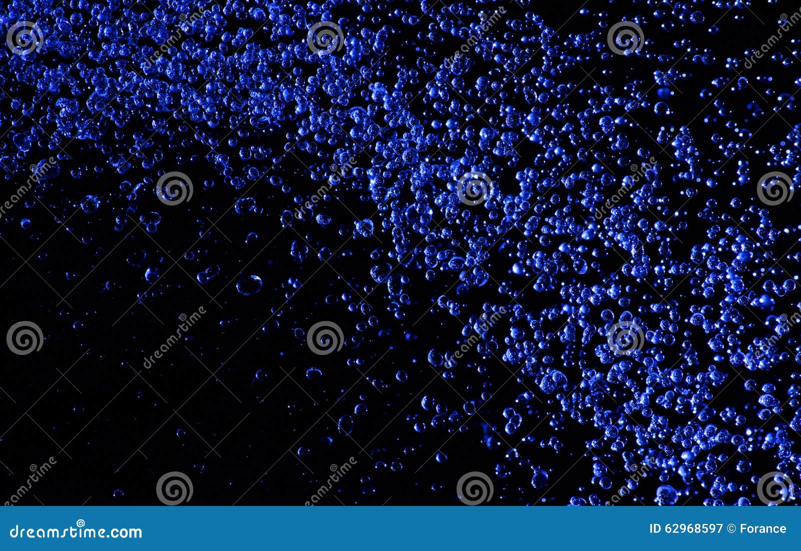 Blue Raindrops on Black Background Stock Image - Image of relax, water ...