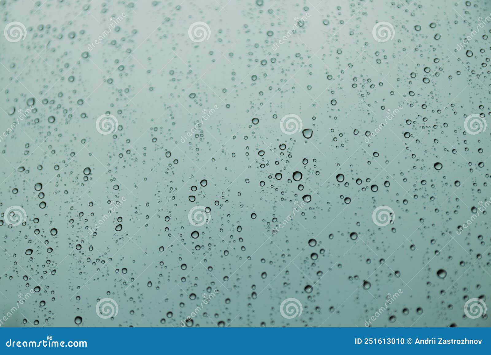Blue Raindrops on Glass, Abstract Liquid Texture Stock Photo - Image of ...