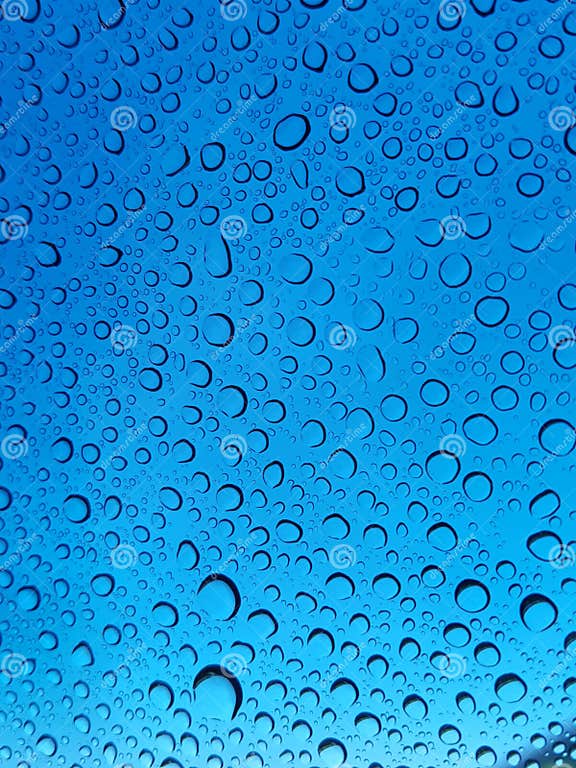 Blue Raindrops stock photo. Image of rainy, raindrops - 91732012