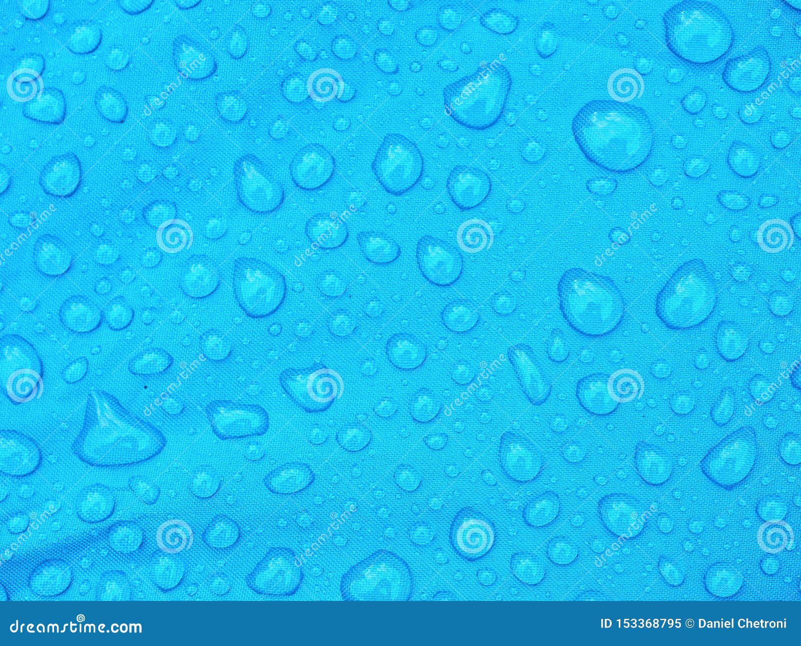 Blue Rainproof Tent Sheet with Morning Rain Drops Stock Image - Image ...