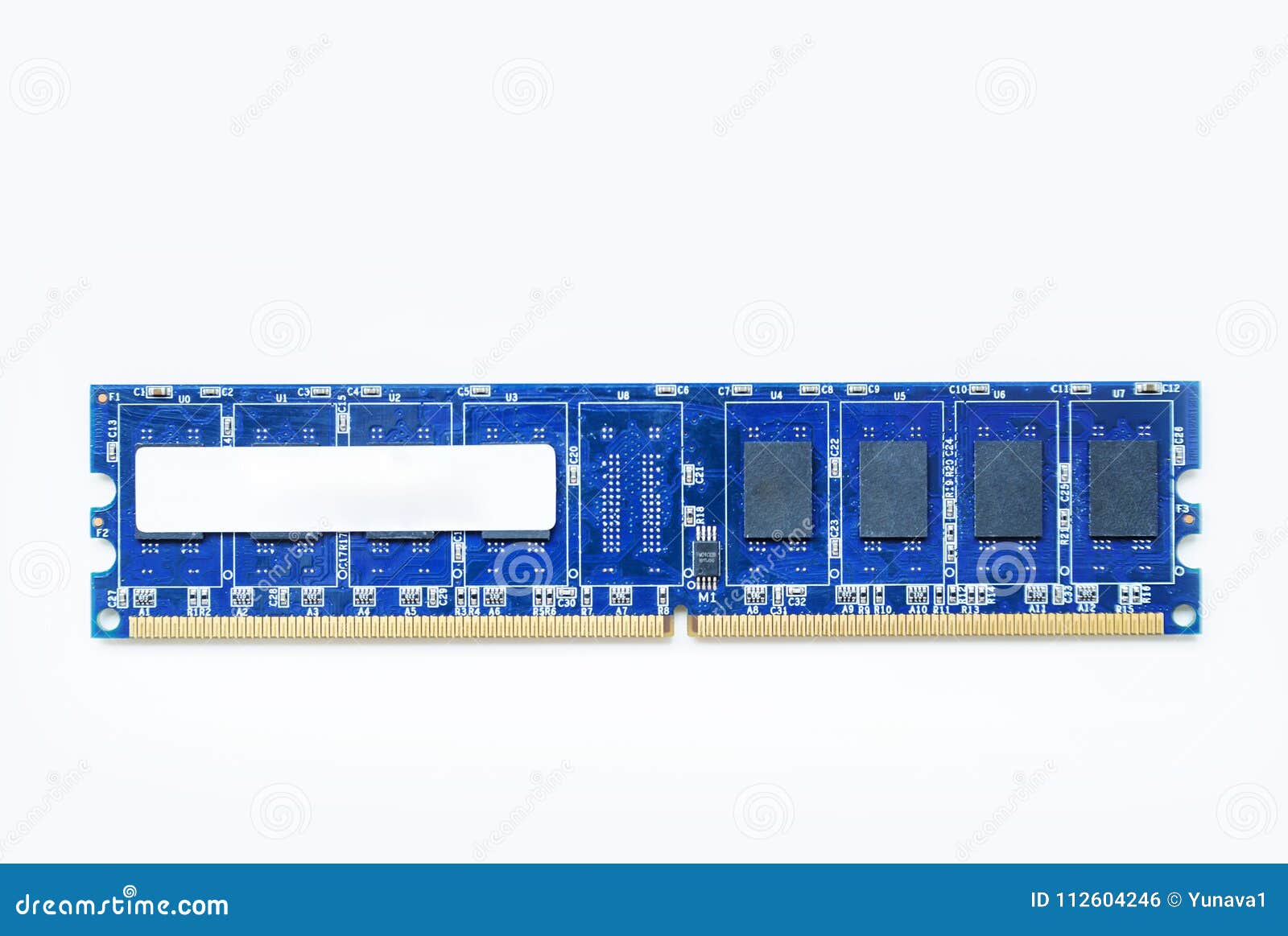 The blue RAM slot. stock photo. Image of isolated, ddr3 - 112604246