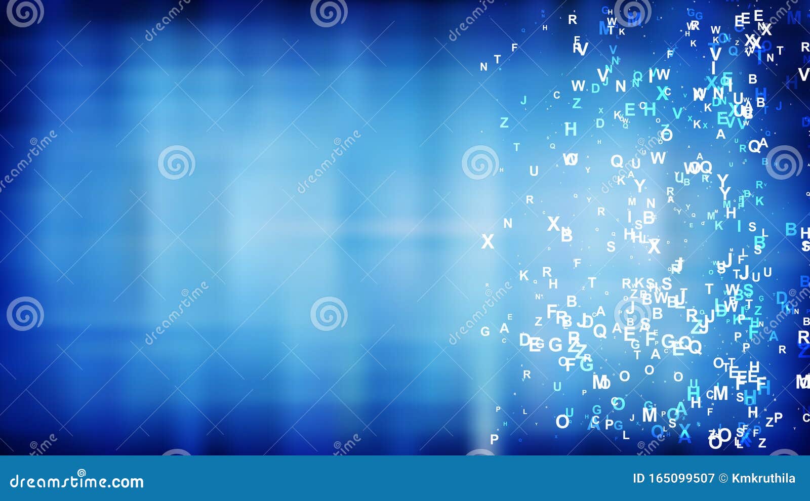 Blue Random Alphabet Background Stock Vector - Illustration of random ...