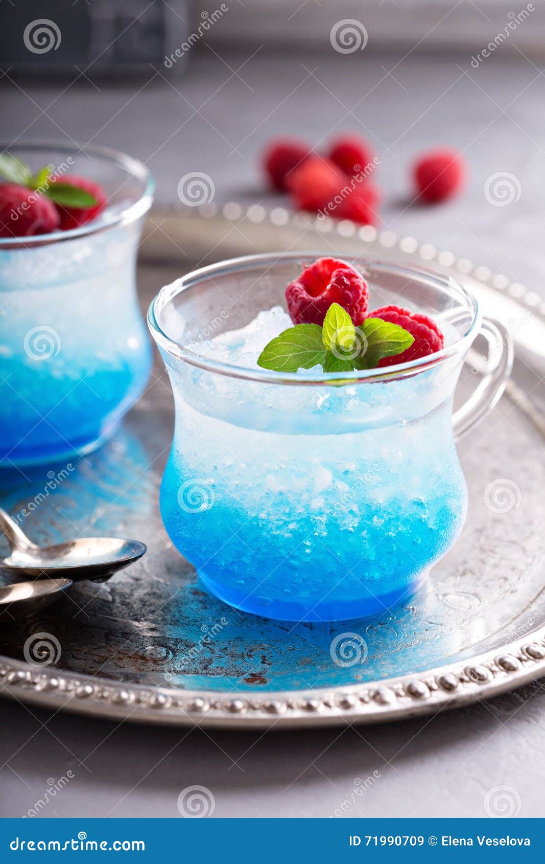 Blue raspberry cocktail stock image. Image of closeup - 71990709