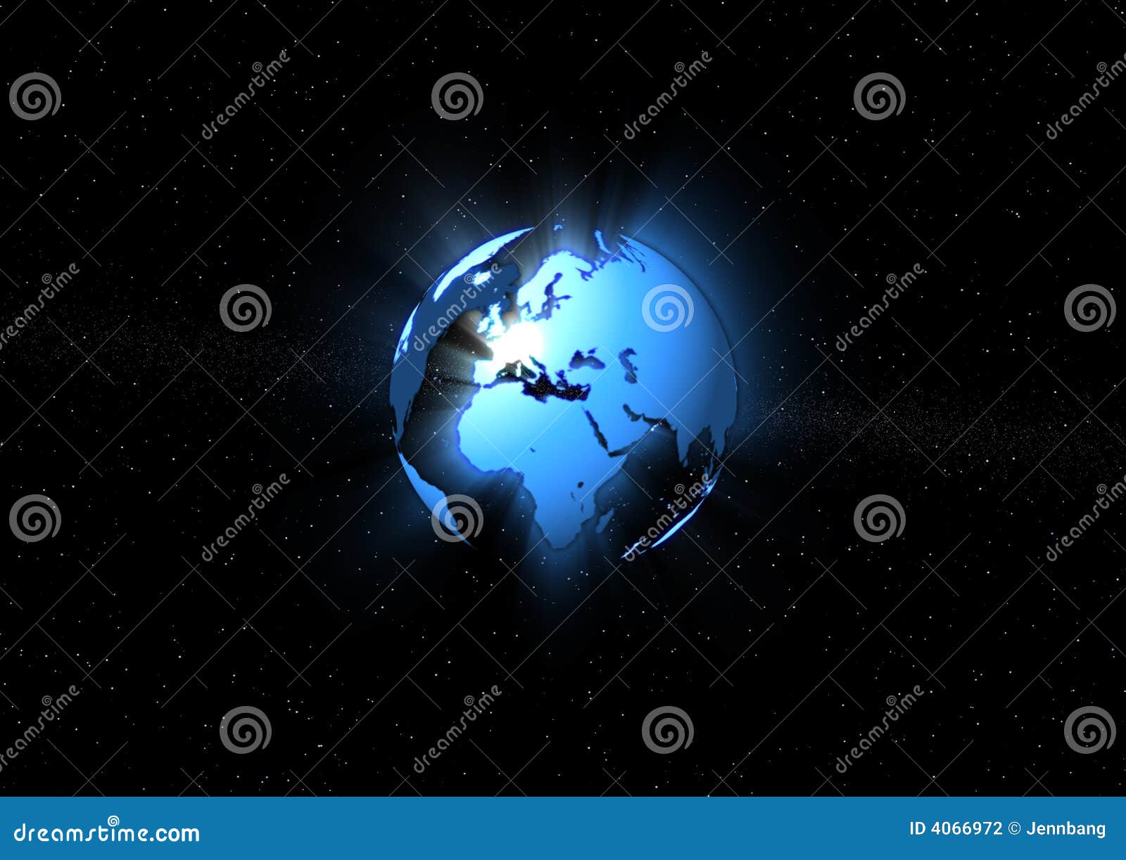 Blue ray earth stock photo. Image of relection, earth - 4066972