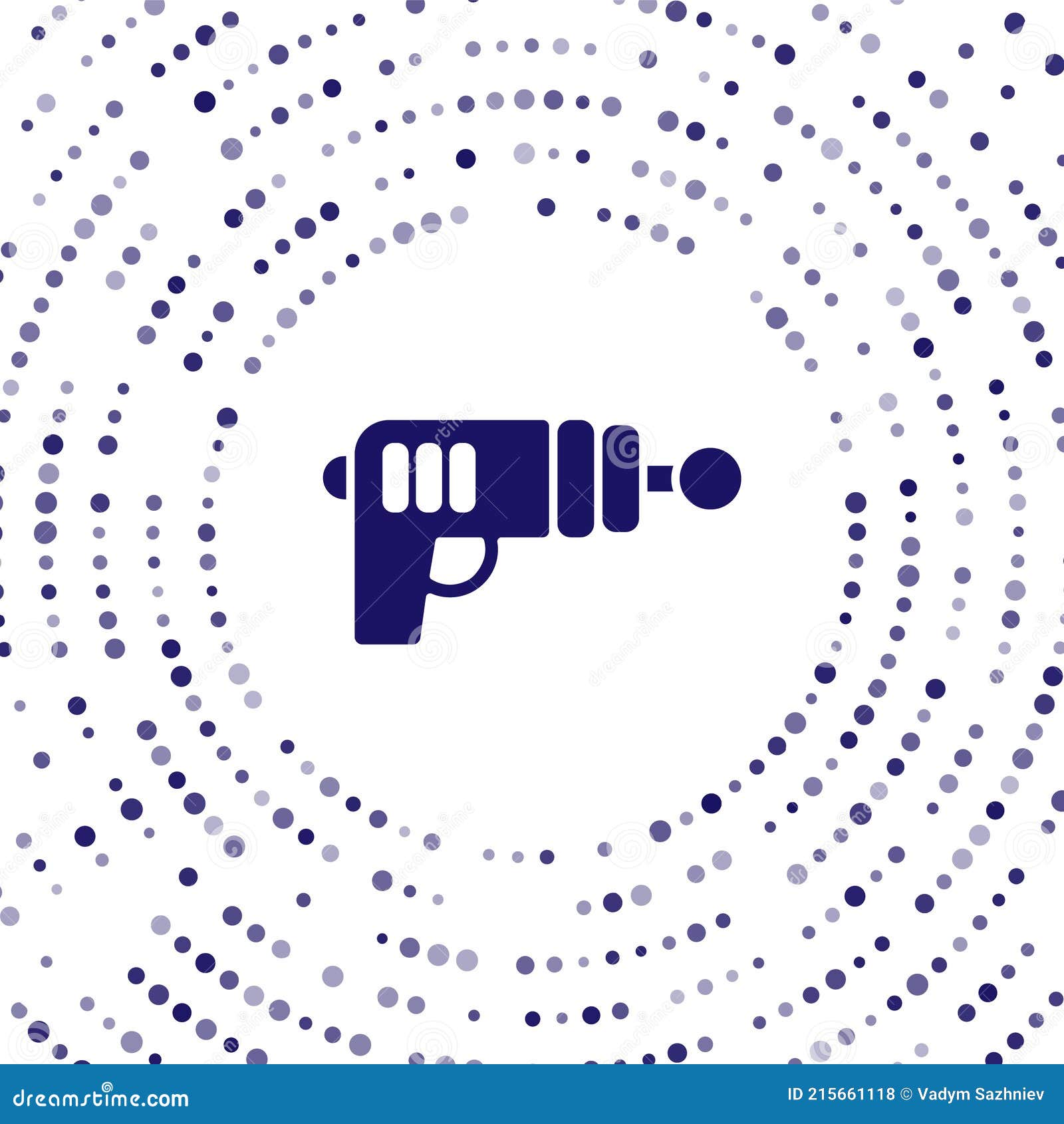 Blue Ray Gun Icon Isolated on White Background. Laser Weapon. Space ...