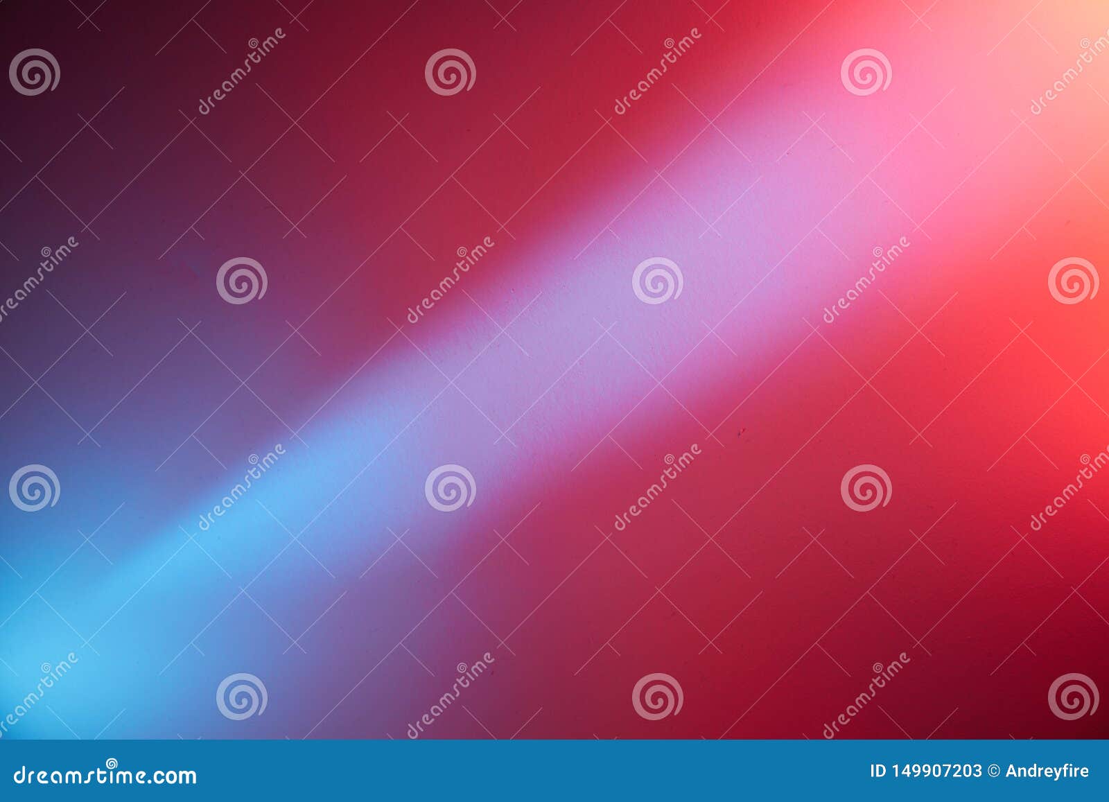 Blue Ray of Light with Transition from Blue Spot of Light To Red Spot ...