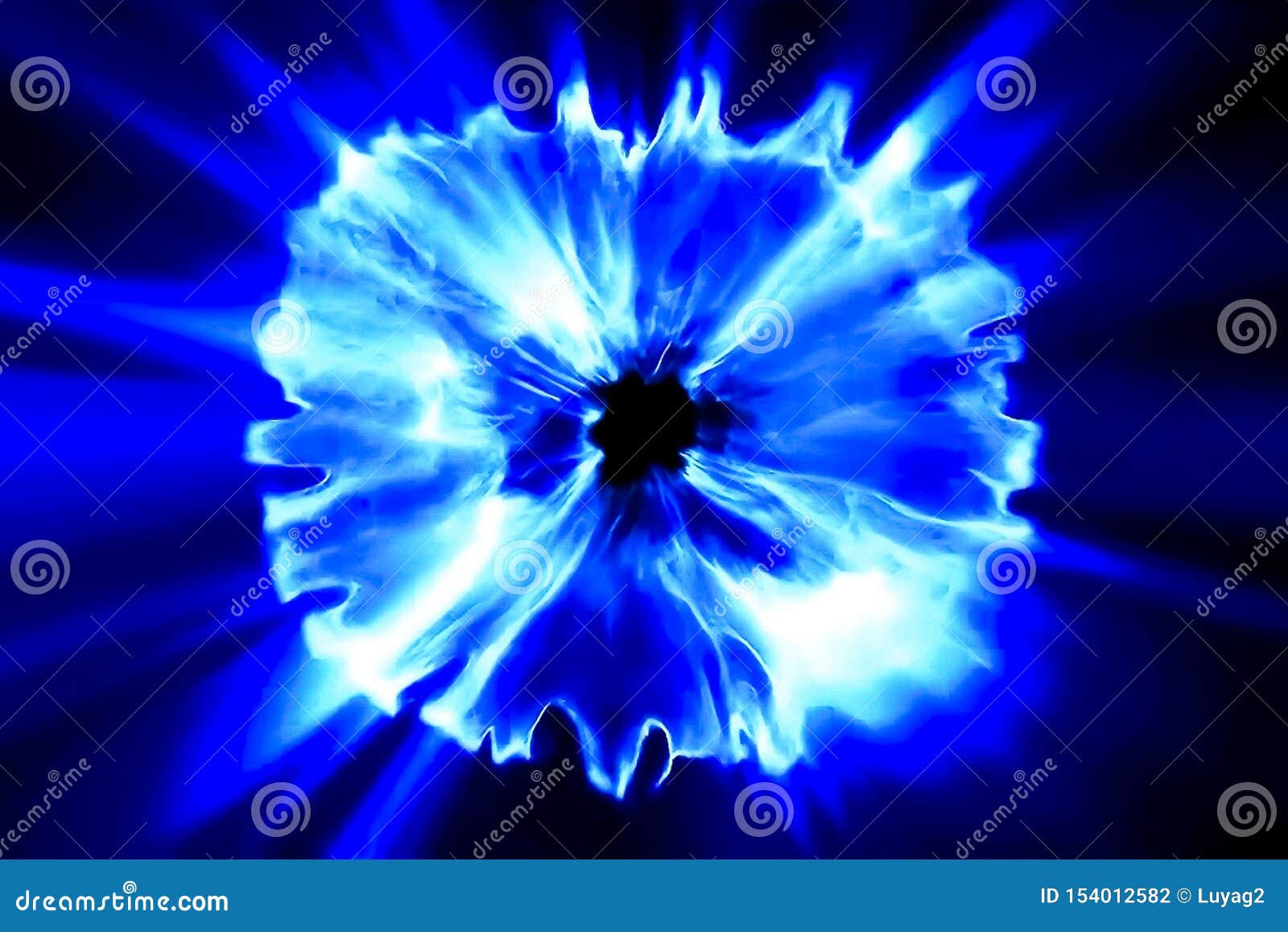 Blue Rays, Big Plasma Blast. Illustration Stock Photo - Image of pulsar ...