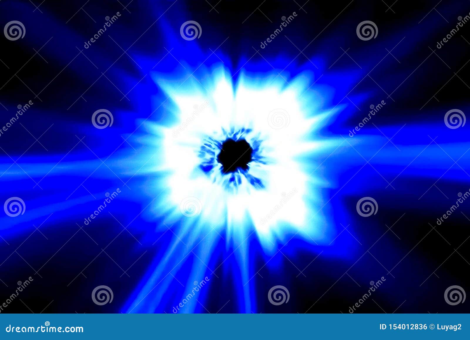 Blue Rays, Big Plasma Blast. Illustration Stock Photo - Image of ...