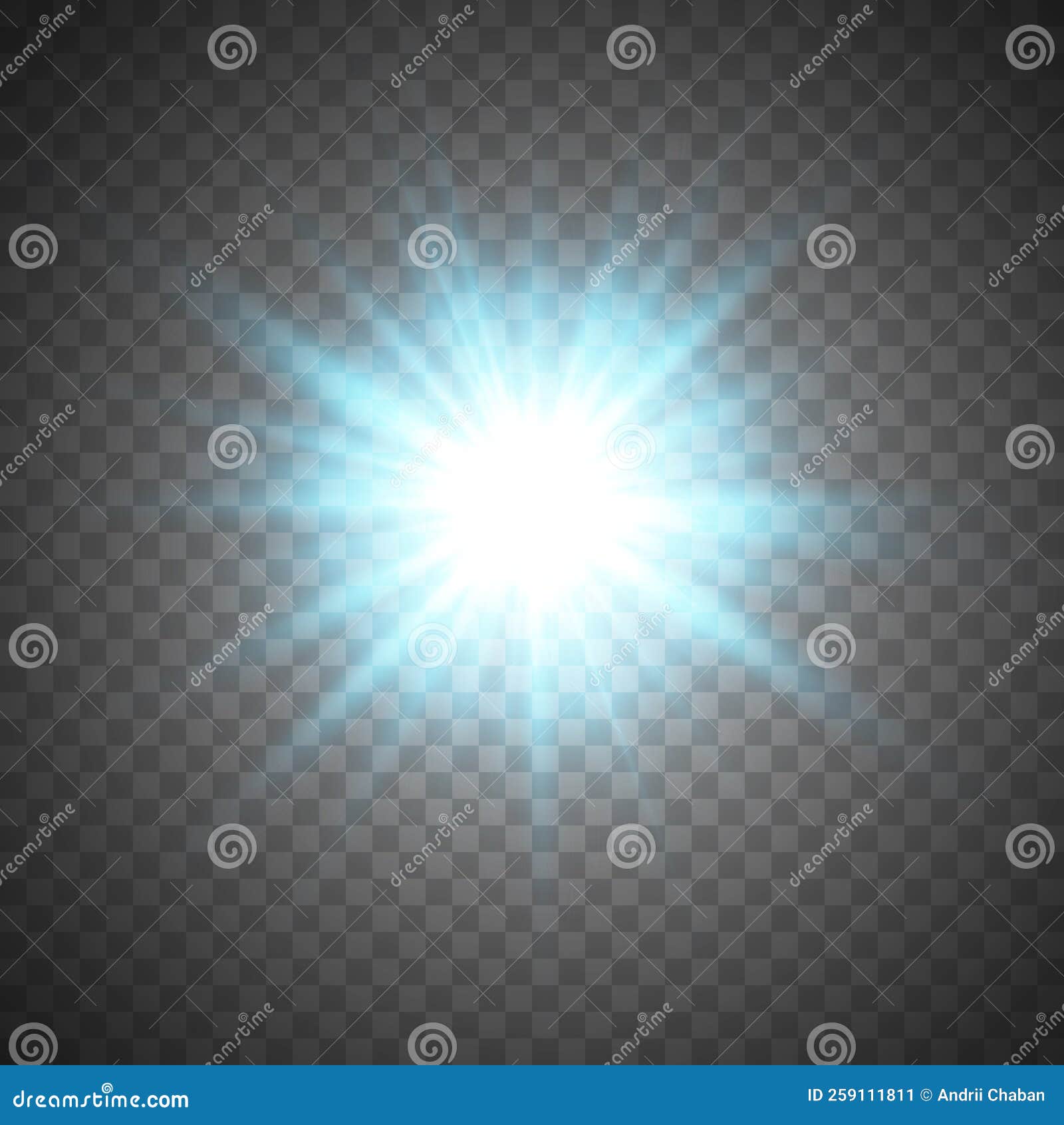 Blue Rays with Lens Flare, Vector Illustration. Stock Vector ...