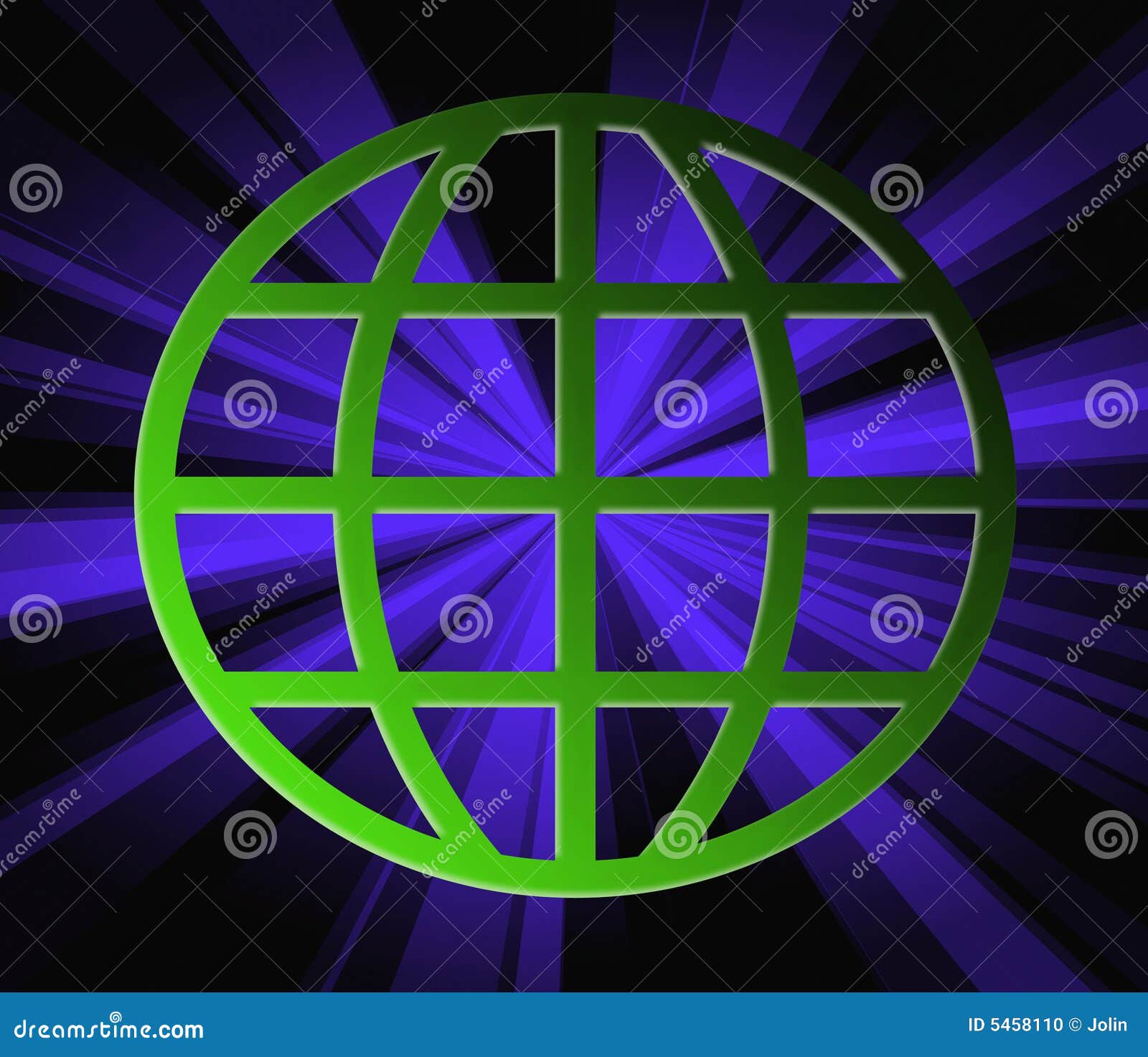 Blue Rays Through Terrestrial Sphere Globe Picture. Image: 5458110