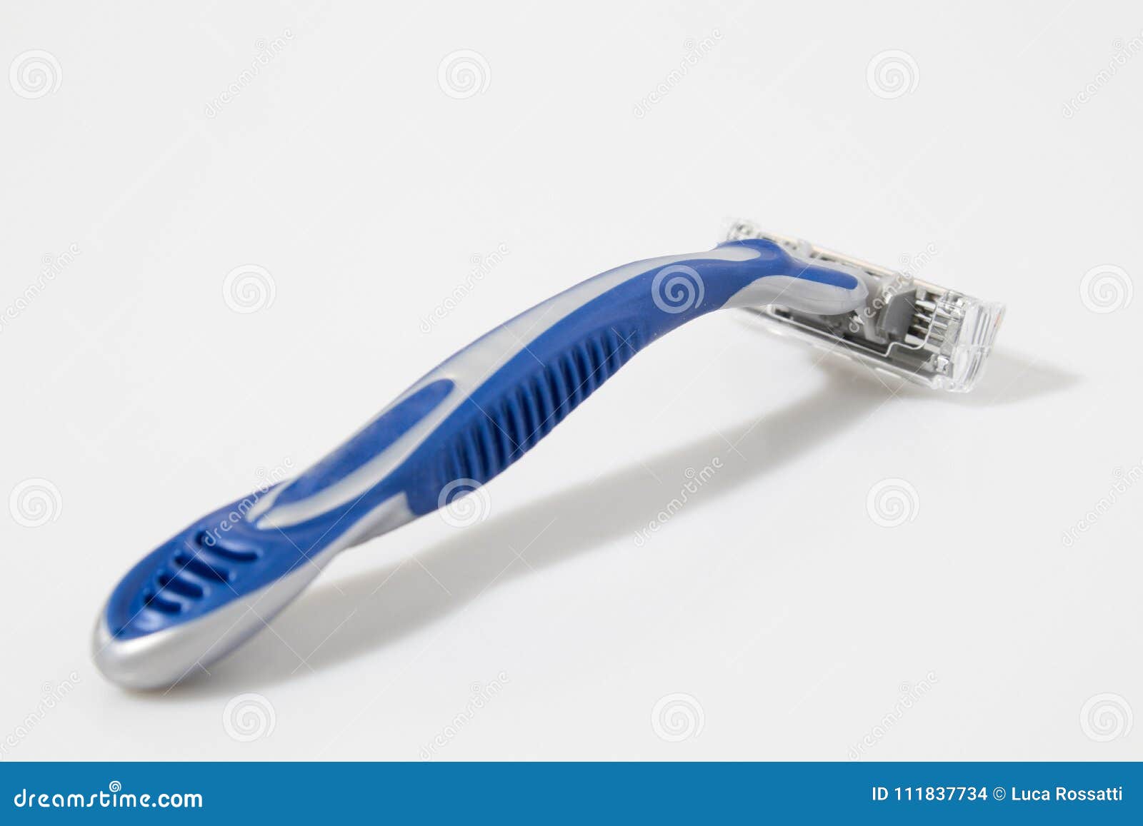 Blue Razor Blade in a White Background Composition Stock Photo - Image ...
