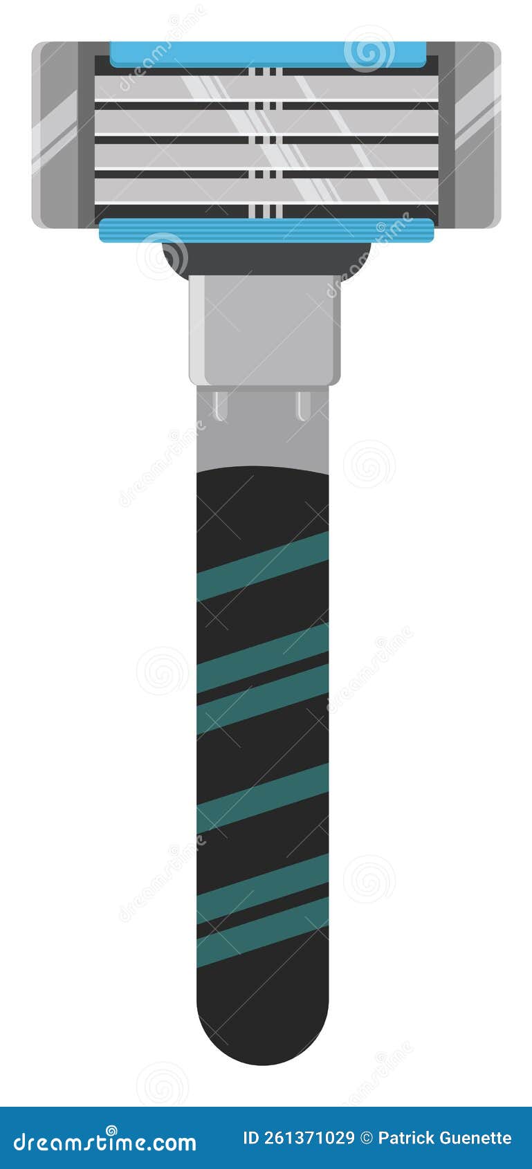 Blue razor, icon stock vector. Illustration of object - 261371029