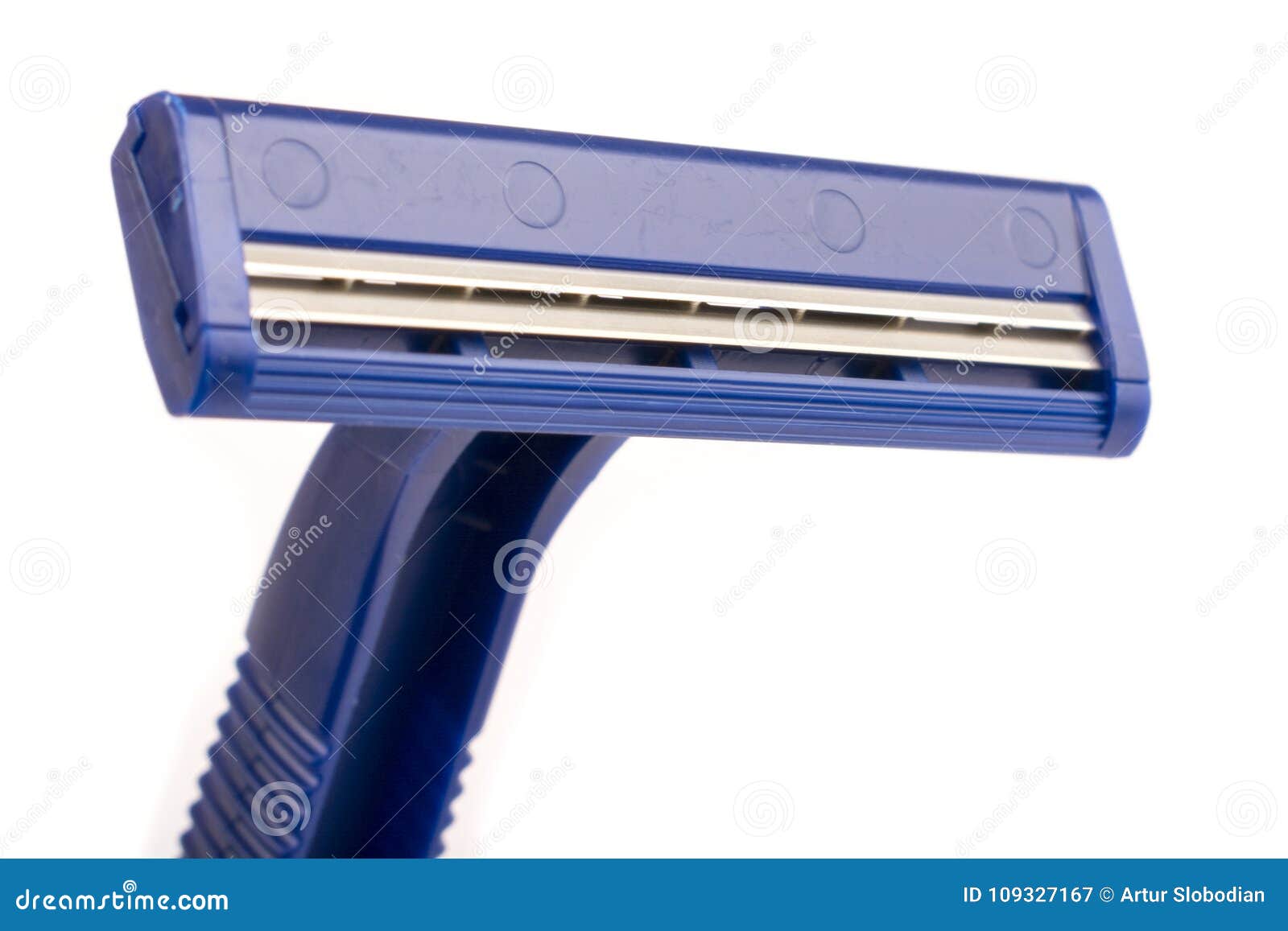 Blue Razor Isolated on White Background Stock Image - Image of plastic ...