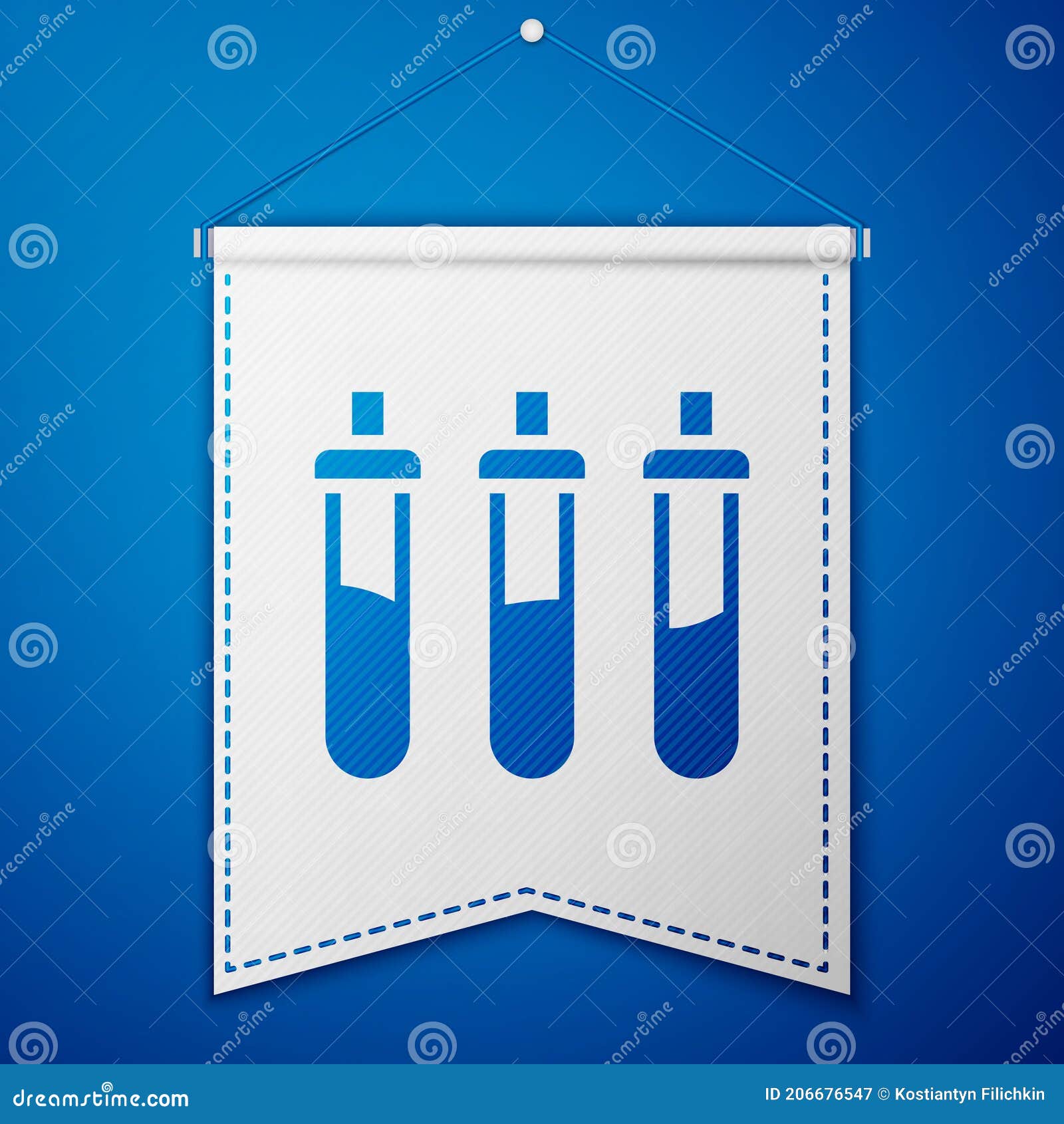 Blue Reagent Bottle for Physics and Chemistry Icon Isolated on Blue ...