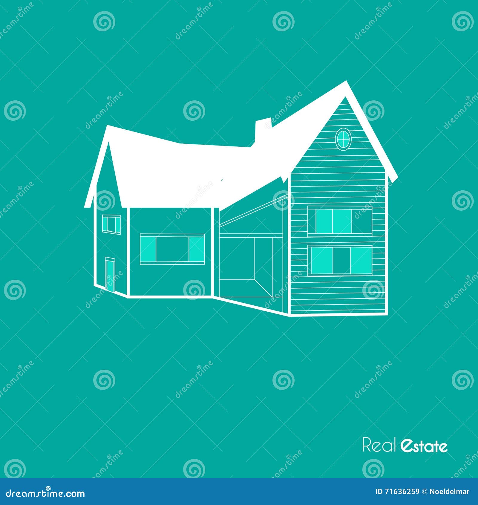 Blue Real Estate Background Stock Vector - Illustration of building ...