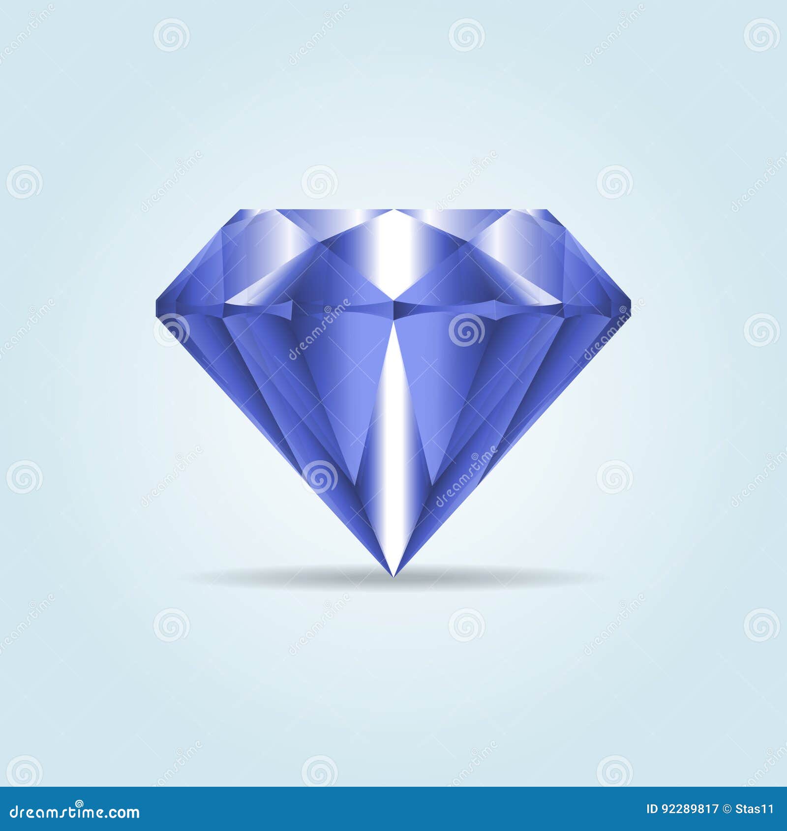 Realistic 3d Diamond Isolated On White Background. One Beautiful Jewel ...