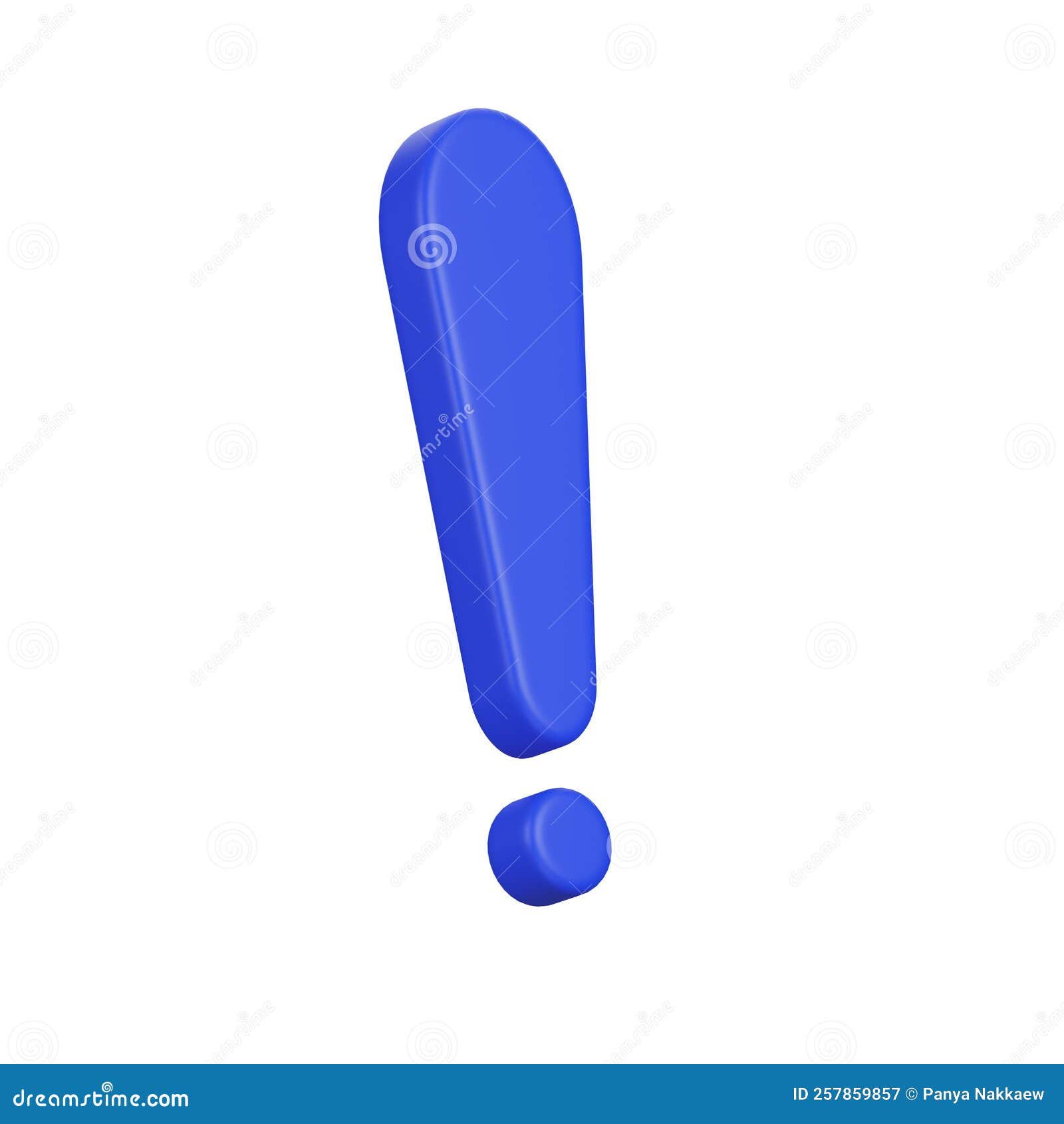 Blue Exclamation Mark, Caution Icon, Front View is Slightly Tilted To ...